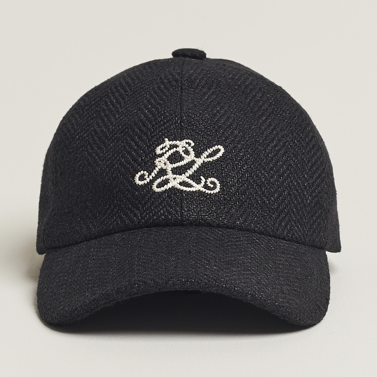 Ralph Lauren Purple Label Linen/Silk Baseball Cap Black at CareOfCarl.com
