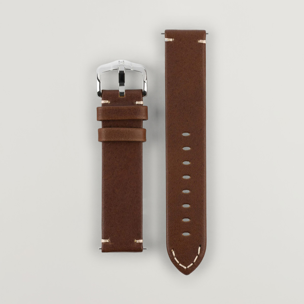 HIRSCH Ranger Retro Leather Watch Strap Golden Brown at CareOfCarl.com