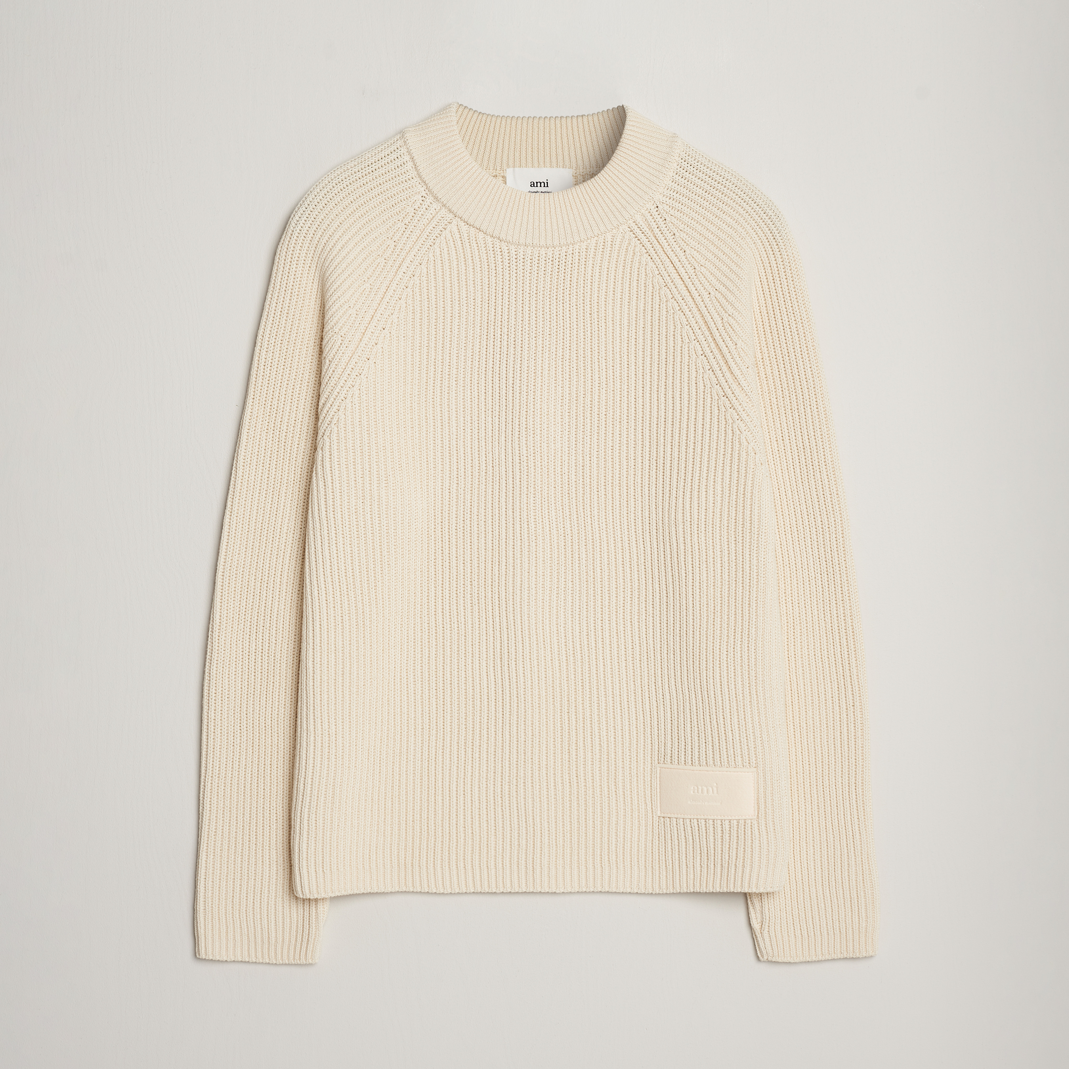 AMI Heavy Knitted Crew Neck Ivory at CareOfCarl.com