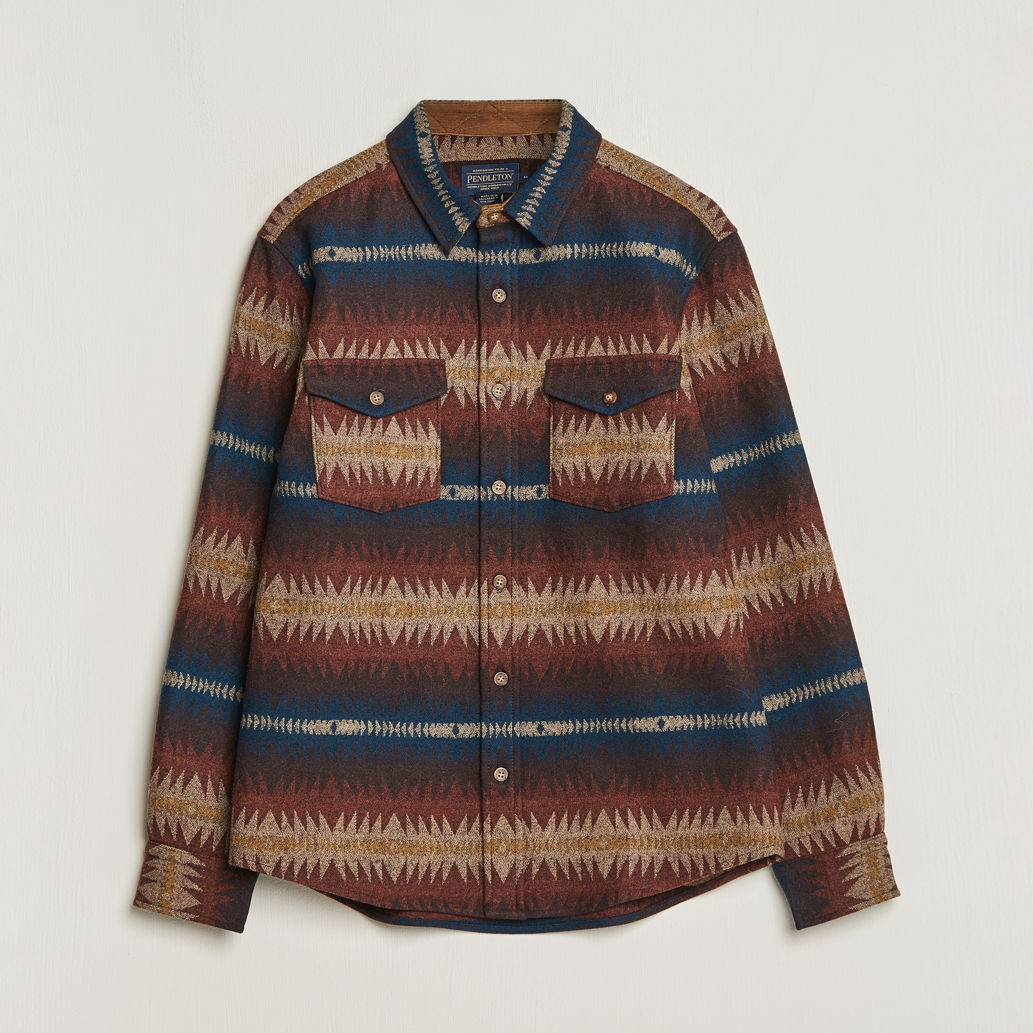 Pendleton LA Pine Wool Overshirt Tye River Red at CareOfCarl.com