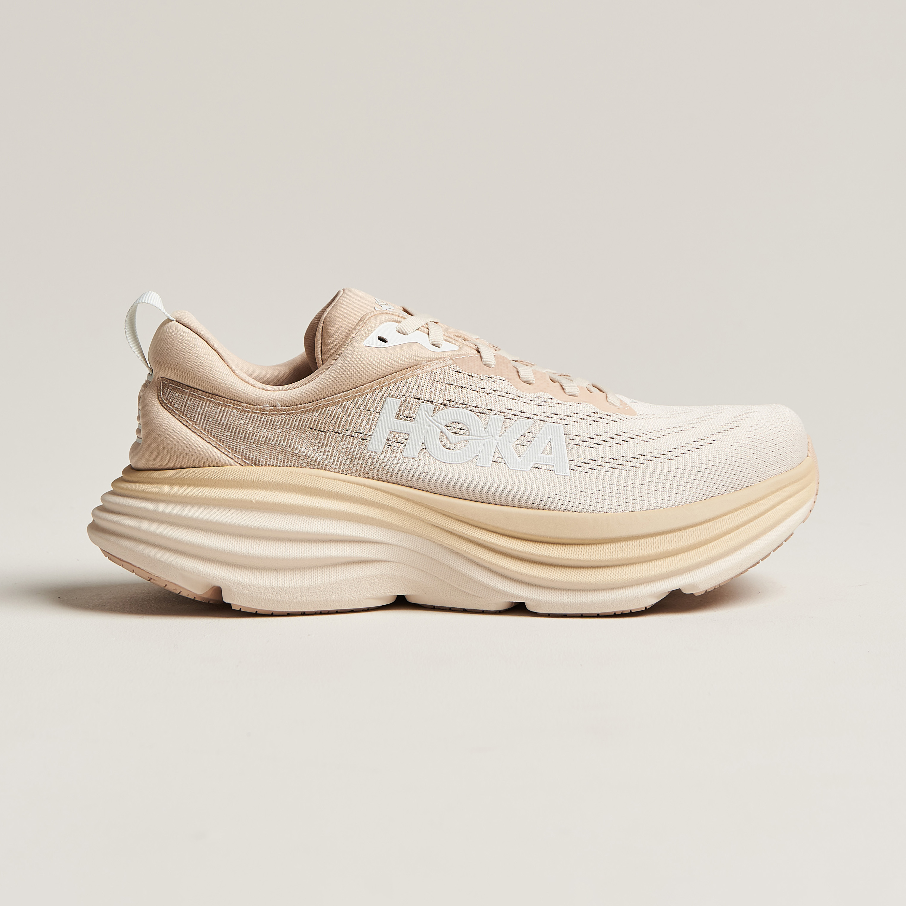 Hoka Bondi 8 Shifting Sand/Eggnog at CareOfCarl.com