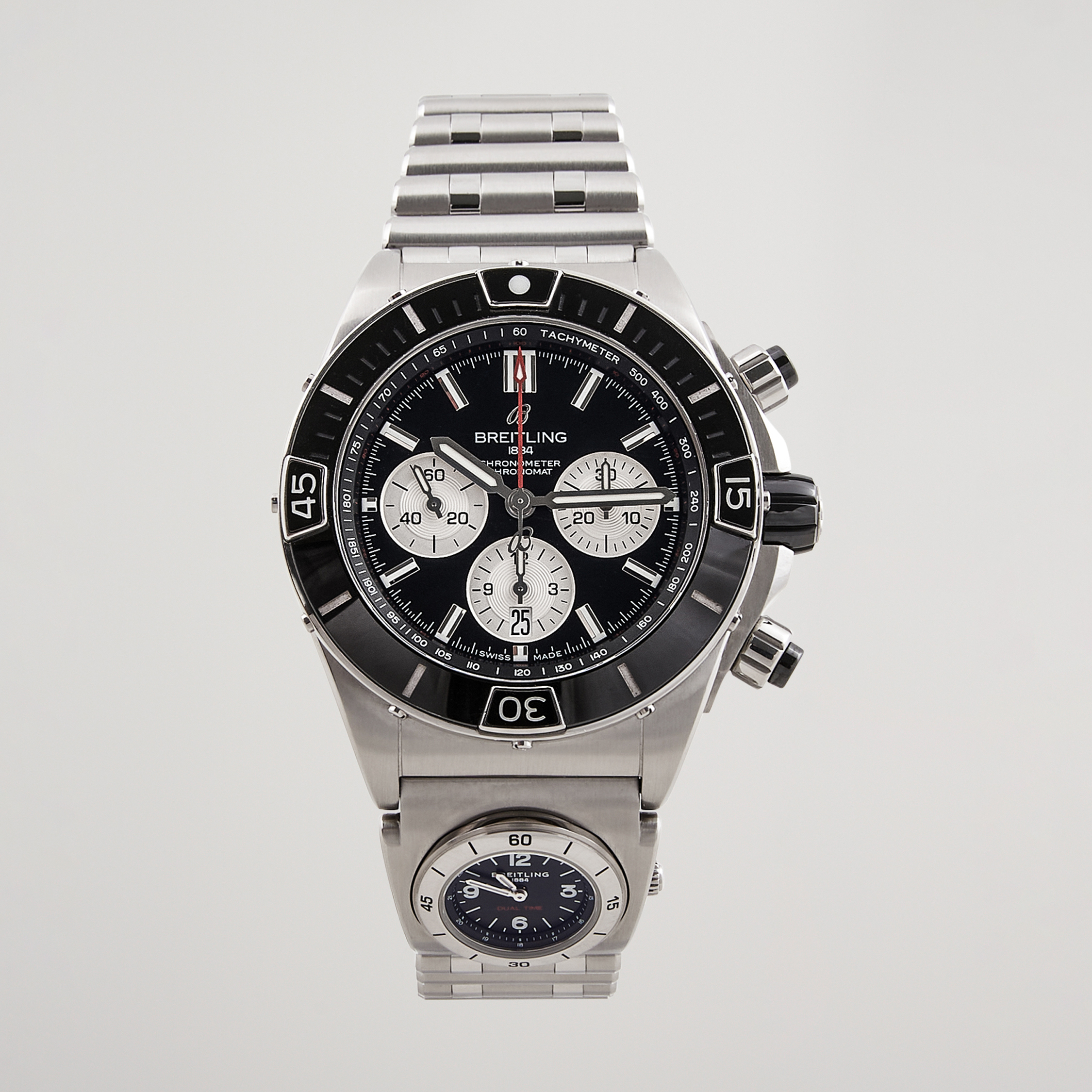 Breitling Pre-Owned Super Chronomat B01 44 Steel Black at CareOfCarl.com