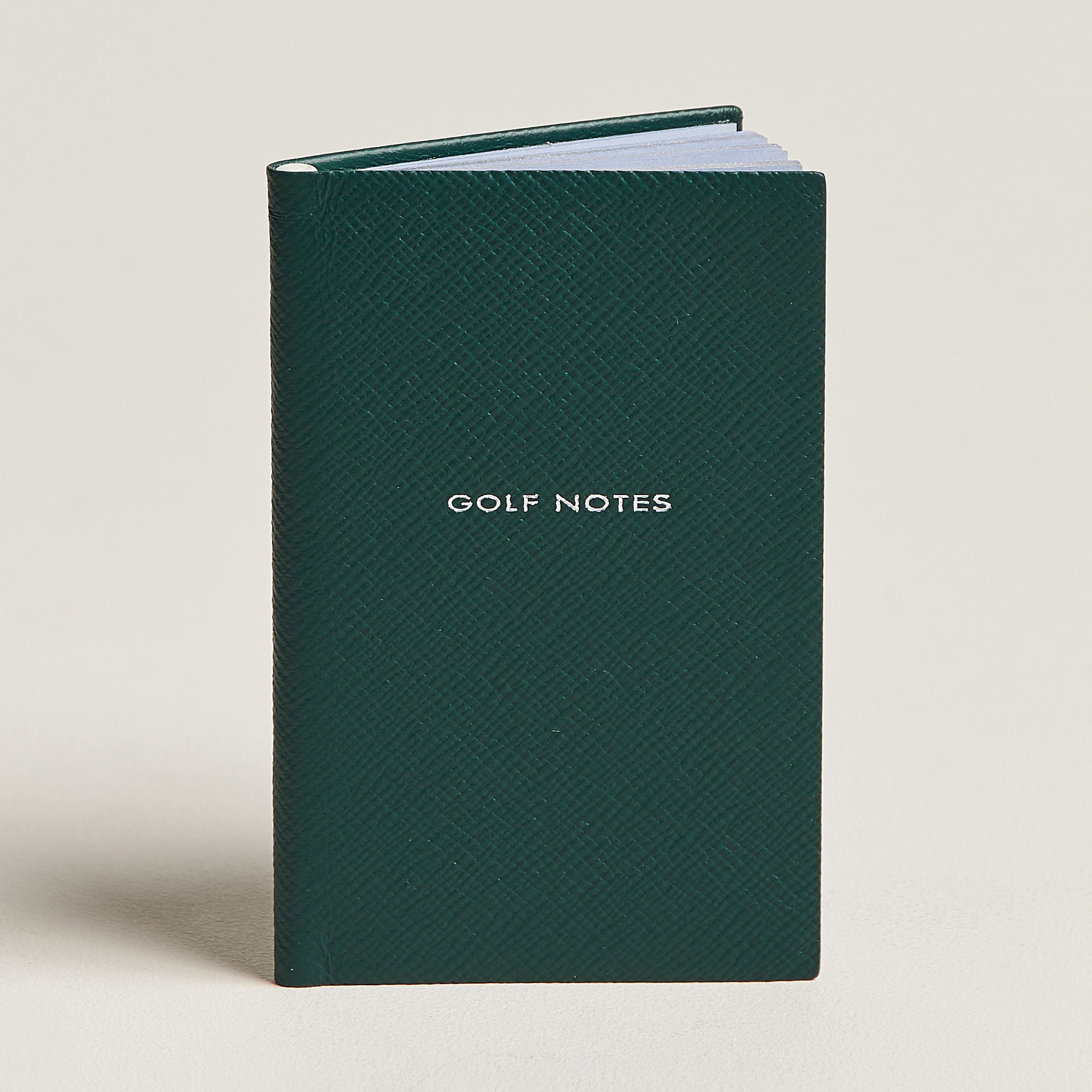 Smythson Panama Notebook Golf Notes Forest Green at CareOfCarl.com