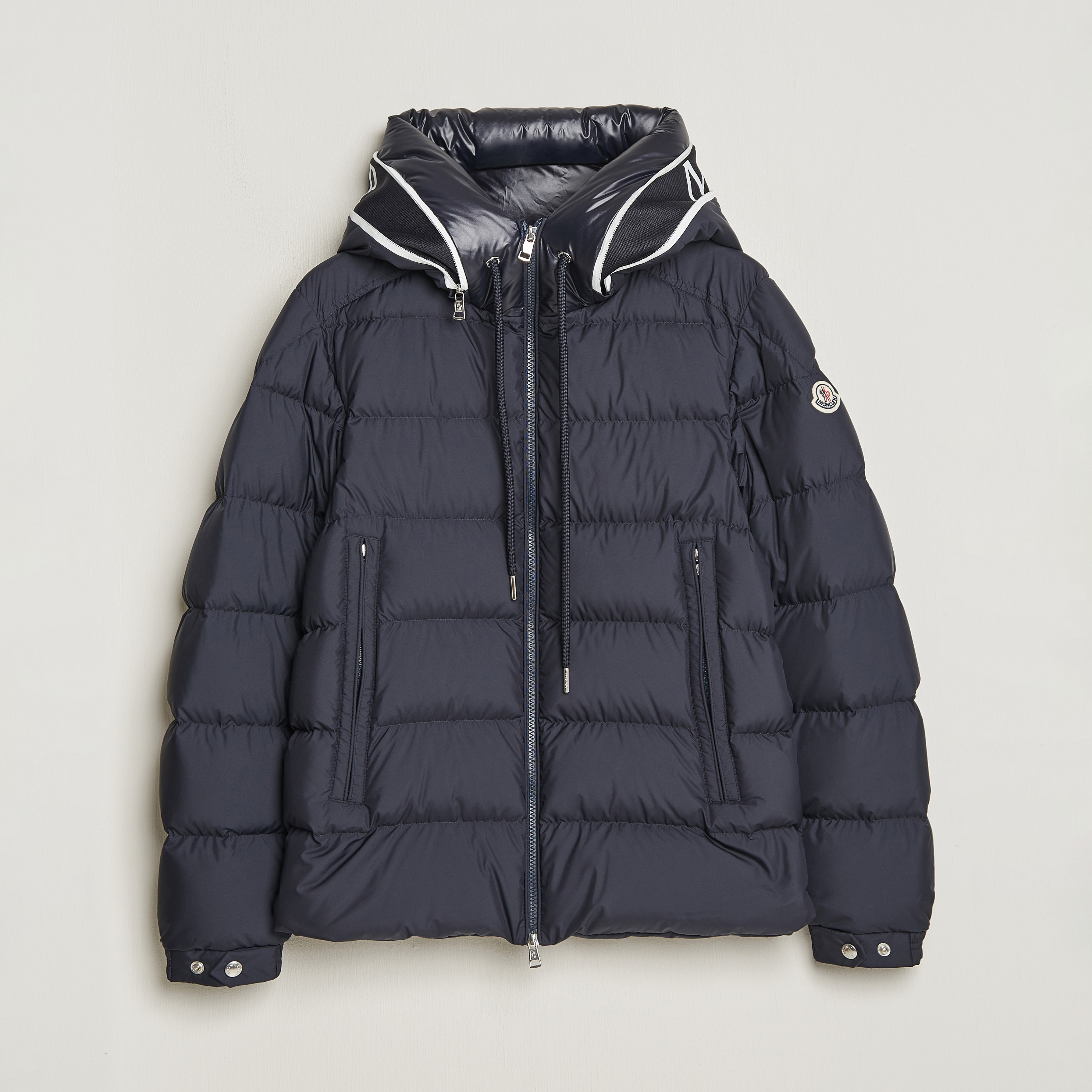 Moncler Cardere Hooded Down Jacket Navy at CareOfCarl.com