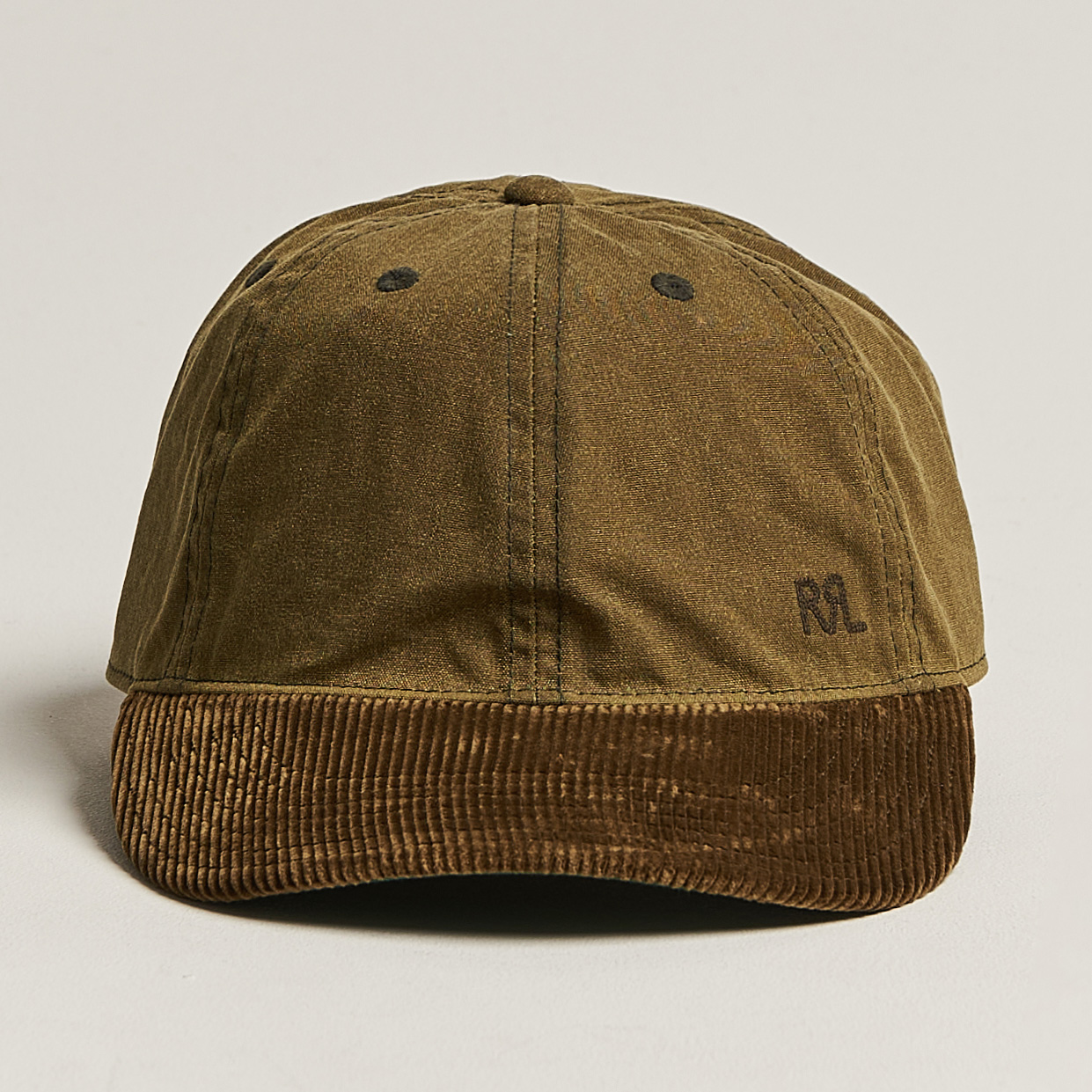 RRL Oil Cloth Ball Cap Explorer Olive at CareOfCarl.com
