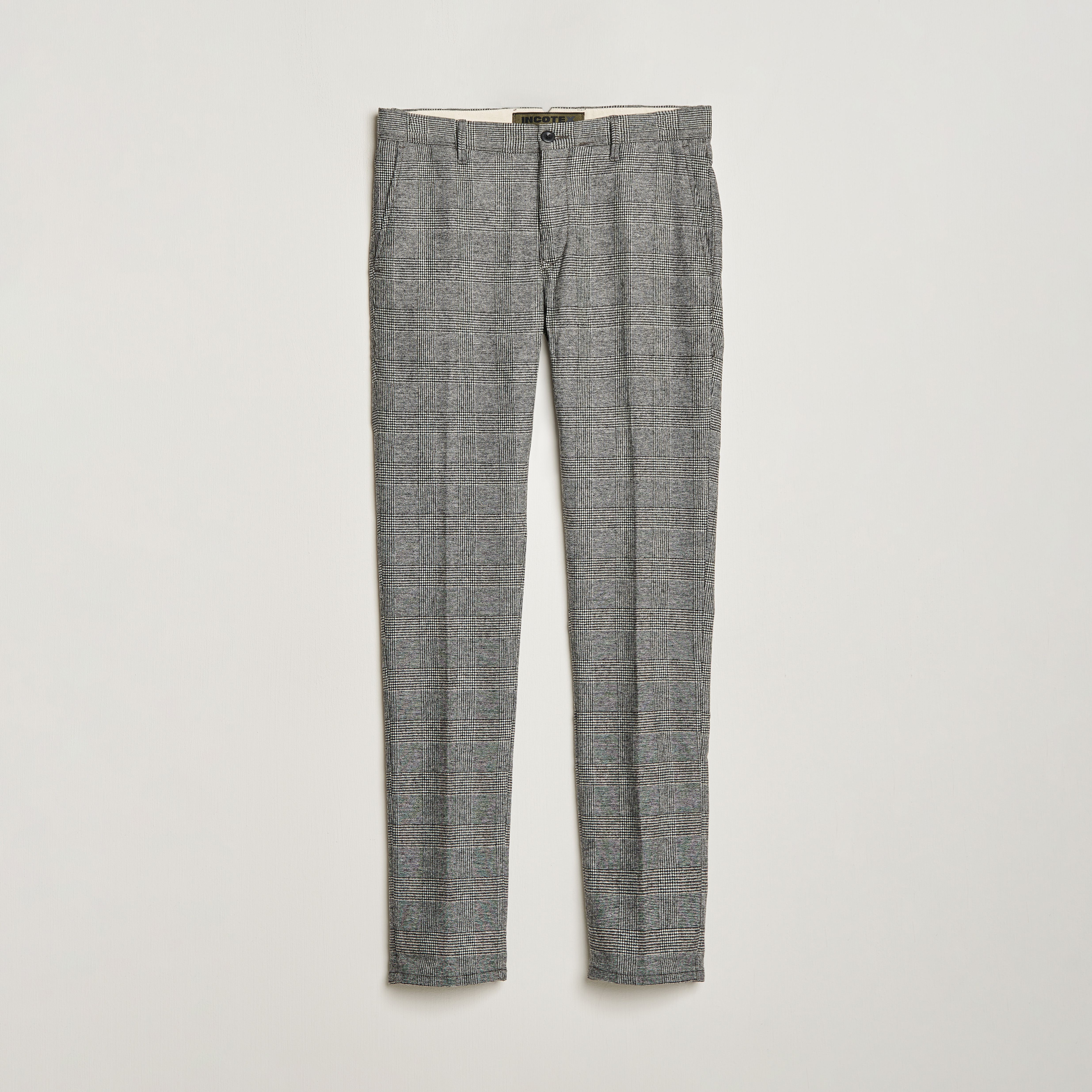 Incotex Slim Fit Prince Of Wales Check Pants Grey at CareOfCarl.com