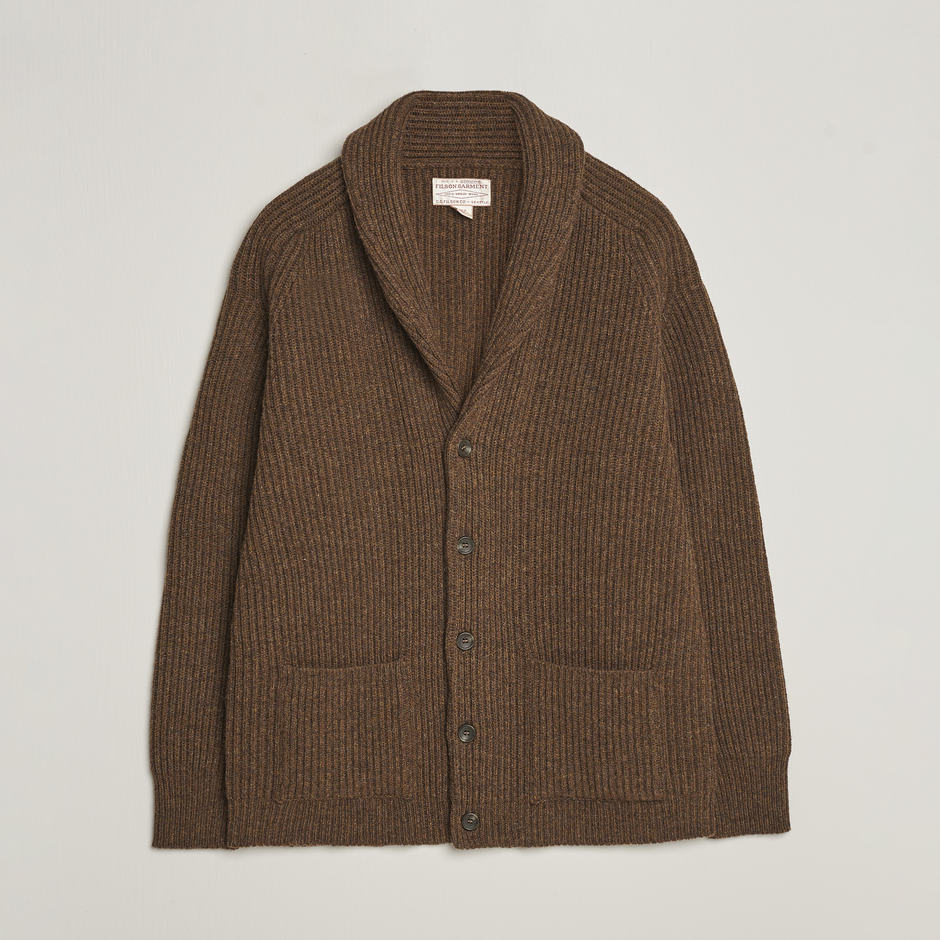 Filson Bristol Wool Cardigan Brown Heather at CareOfCarl.com