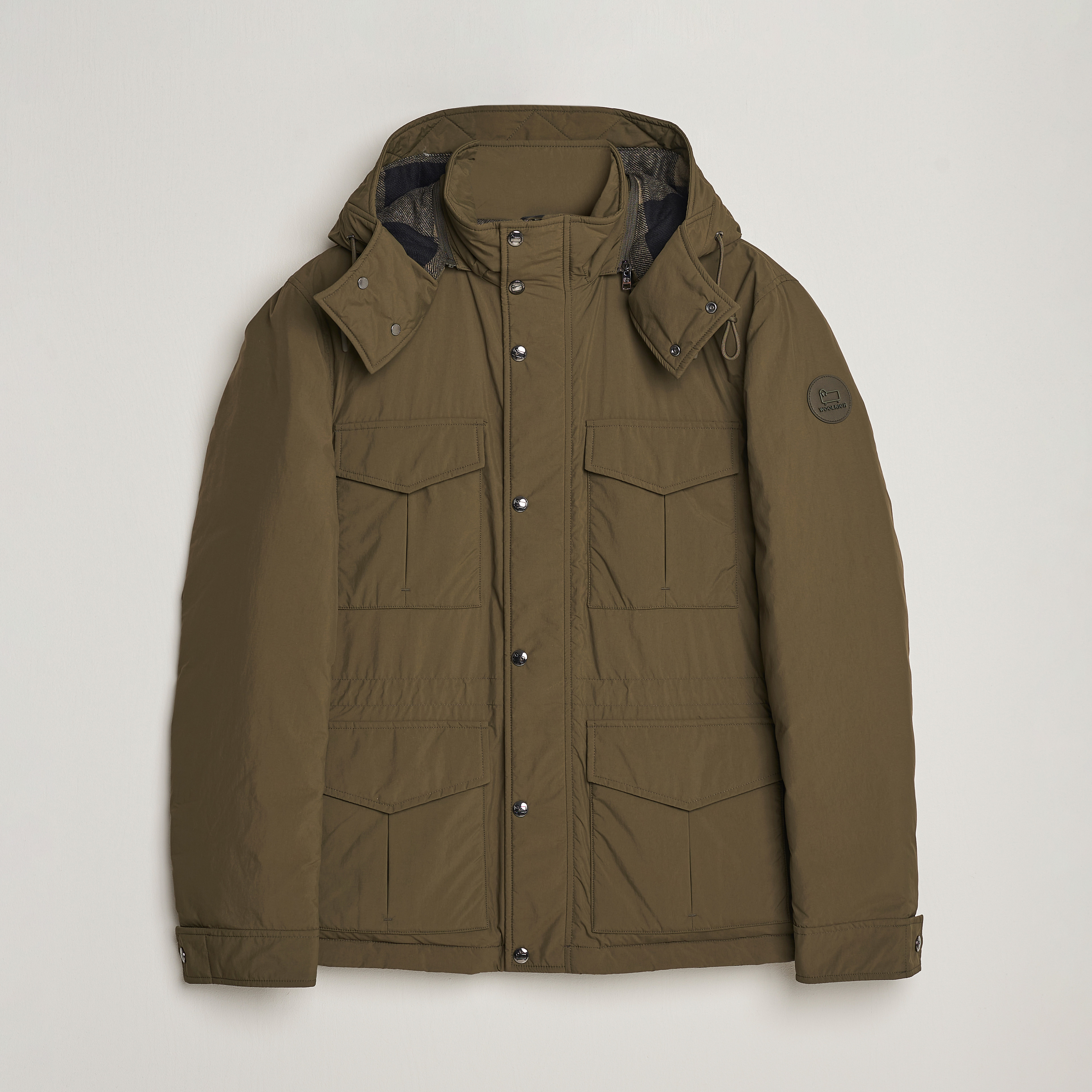 Woolrich Aleutian Padded Field Jacket Dark Green at CareOfCarl.com