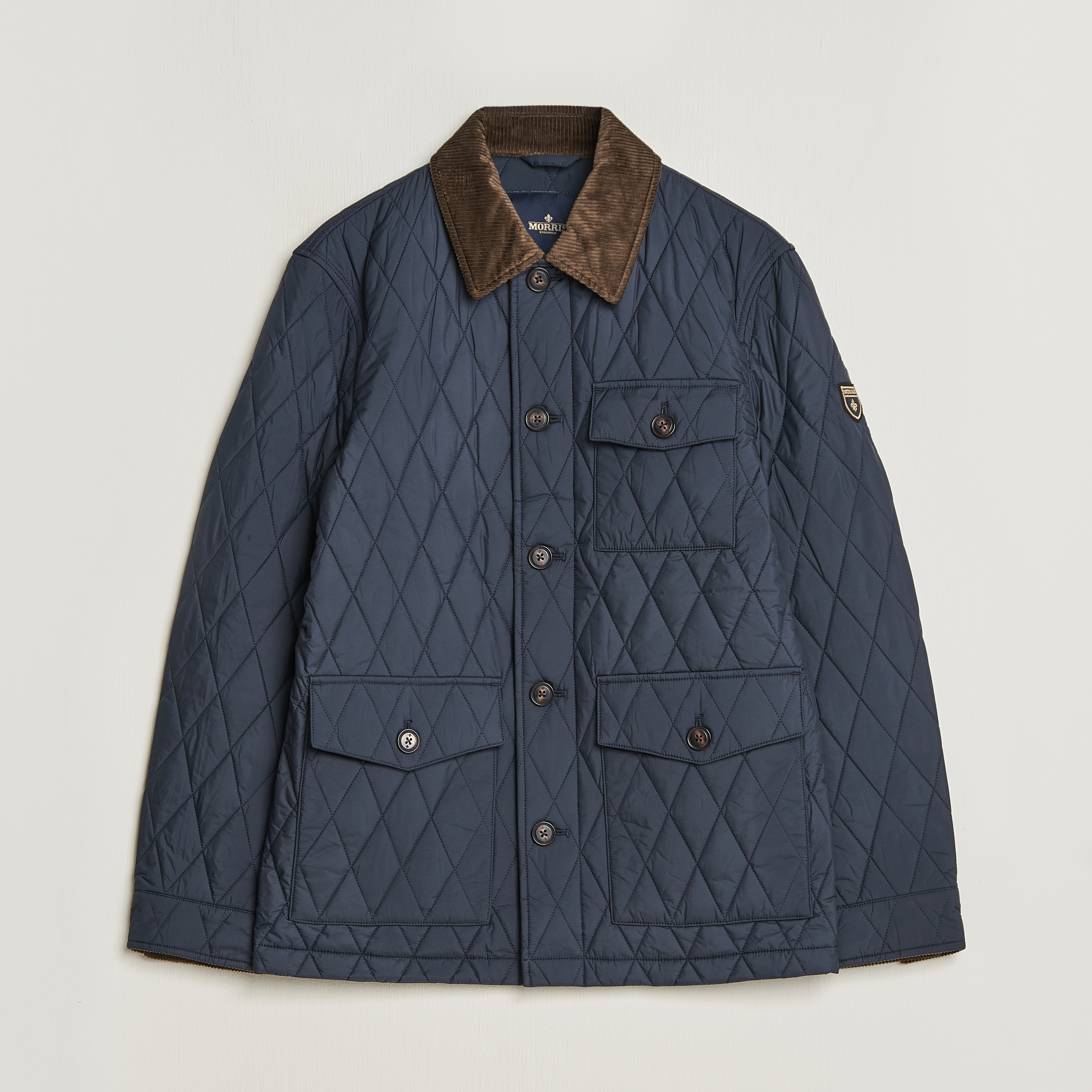Morris Thornhill Quilted Jacket Navy at CareOfCarl.com