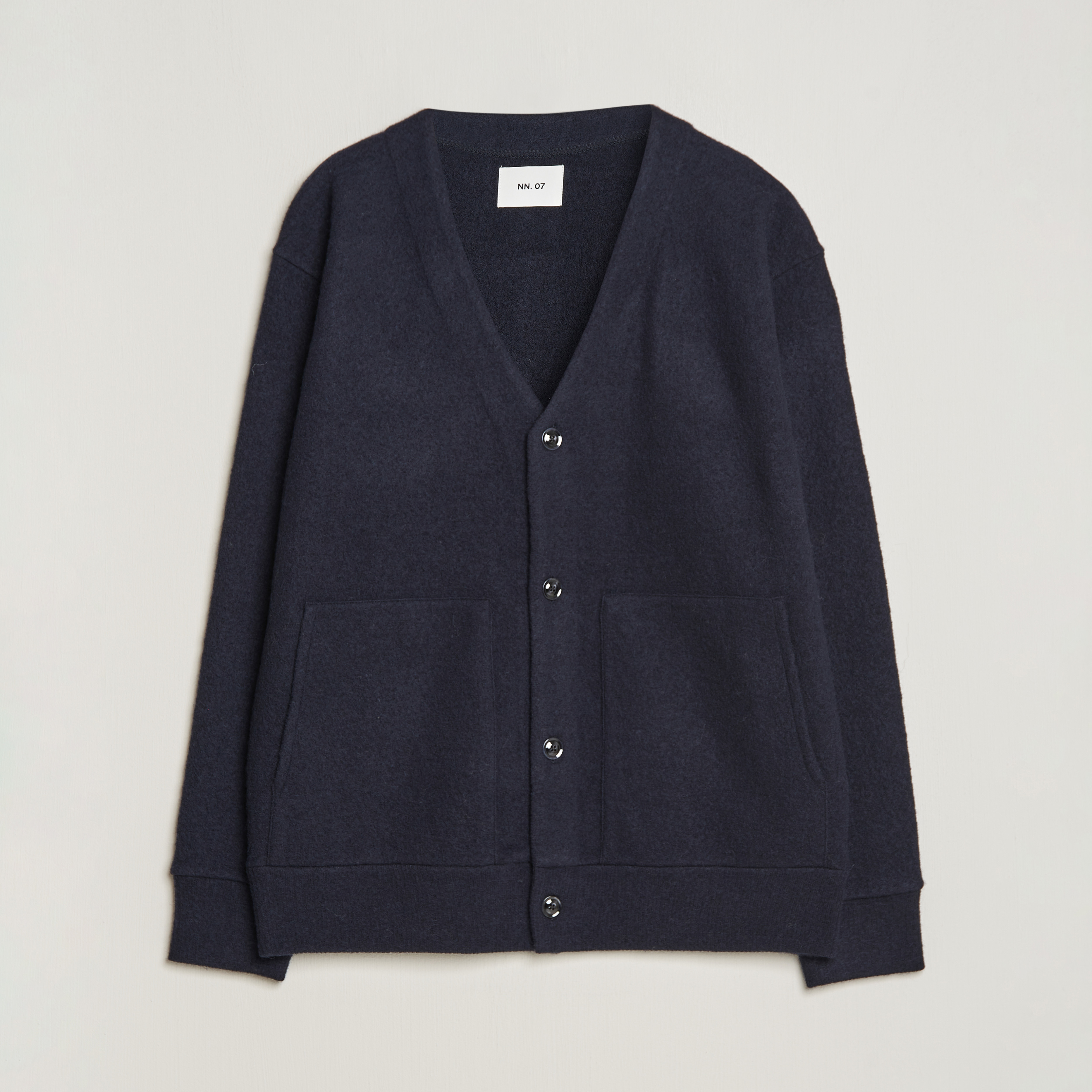 NN07 Ice Boiled Wool Cardigan Navy Blue at CareOfCarl.com
