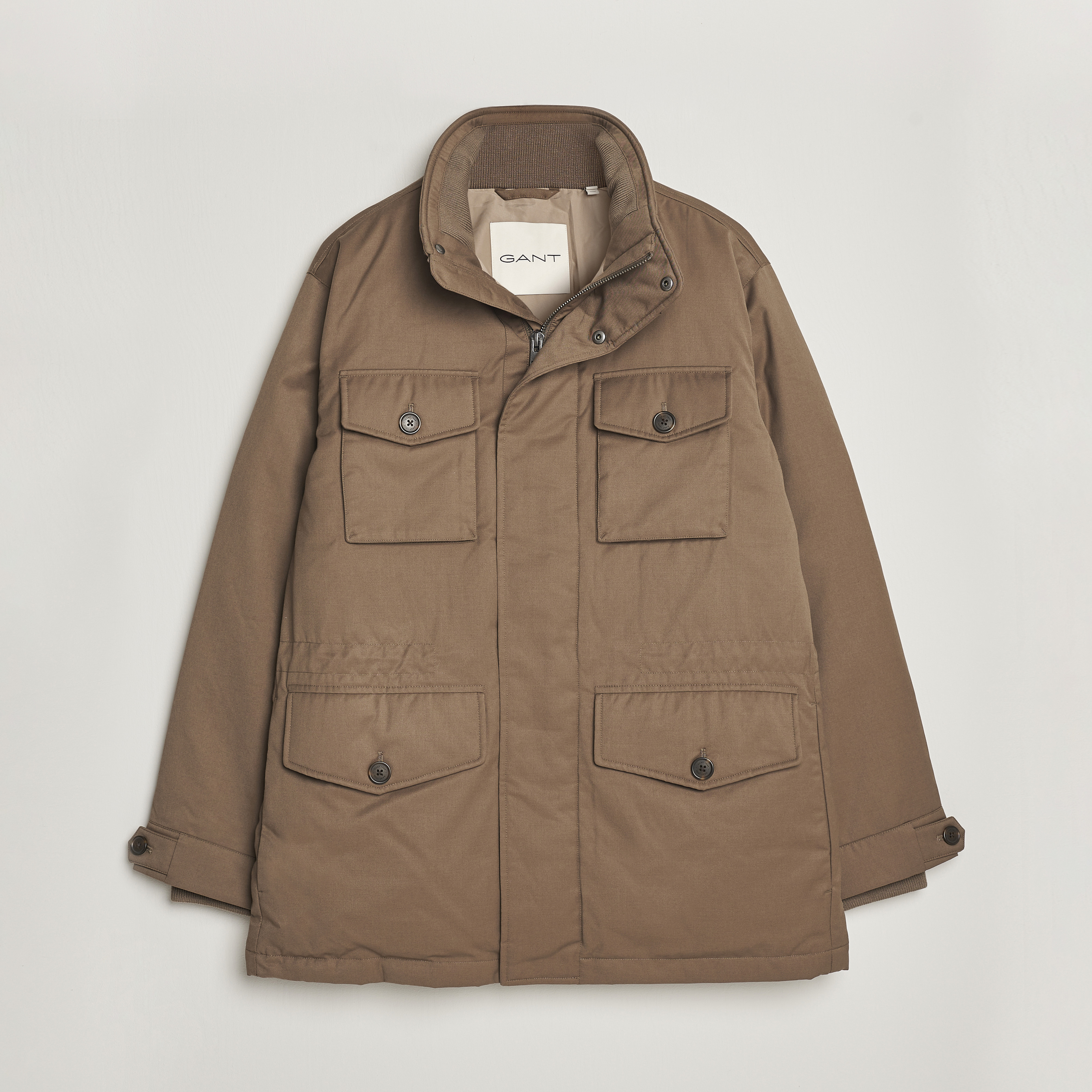 GANT Flannel Padded Field jacket Desert Brown at CareOfCarl.com