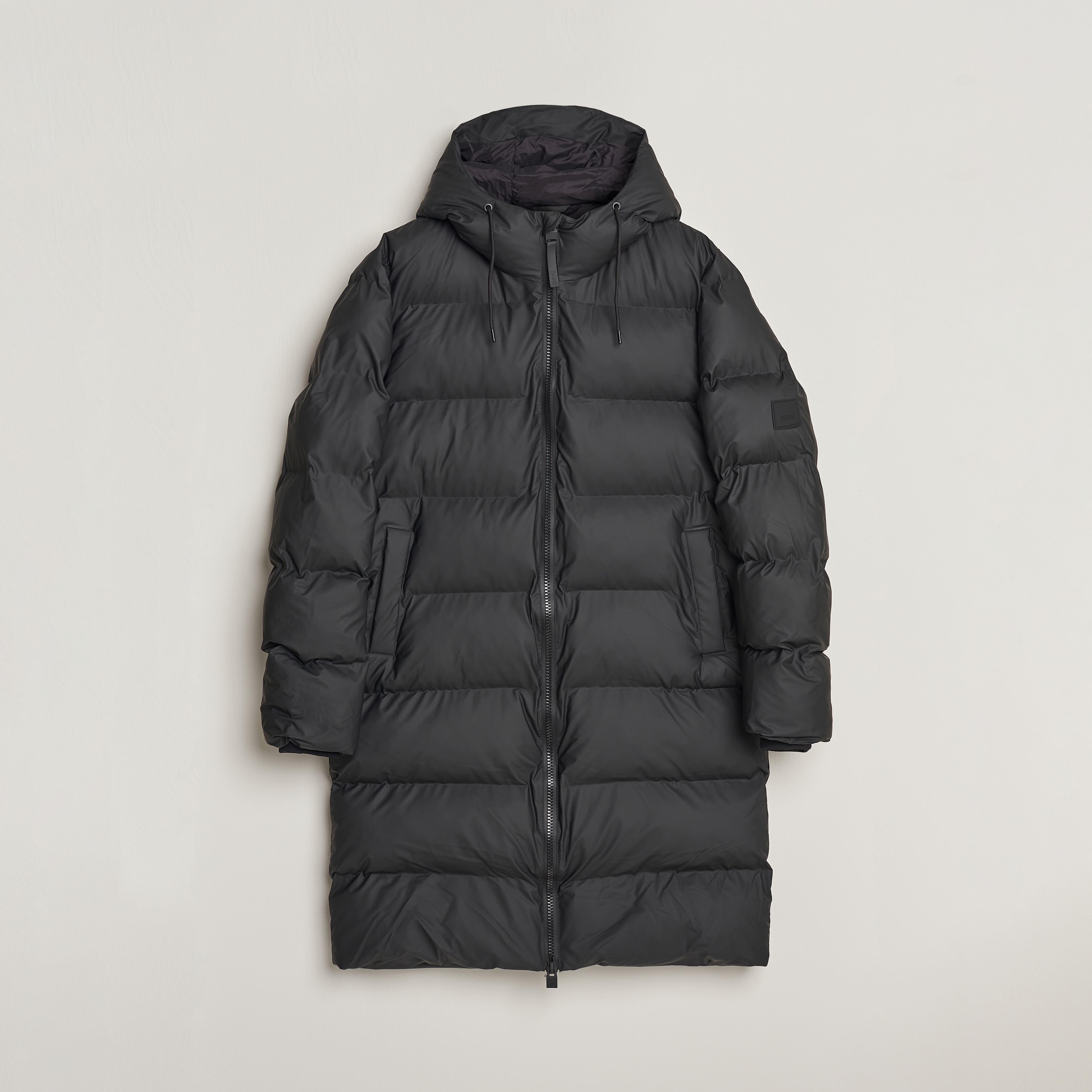 RAINS Alta Long Puffer Jacket Black at CareOfCarl.com