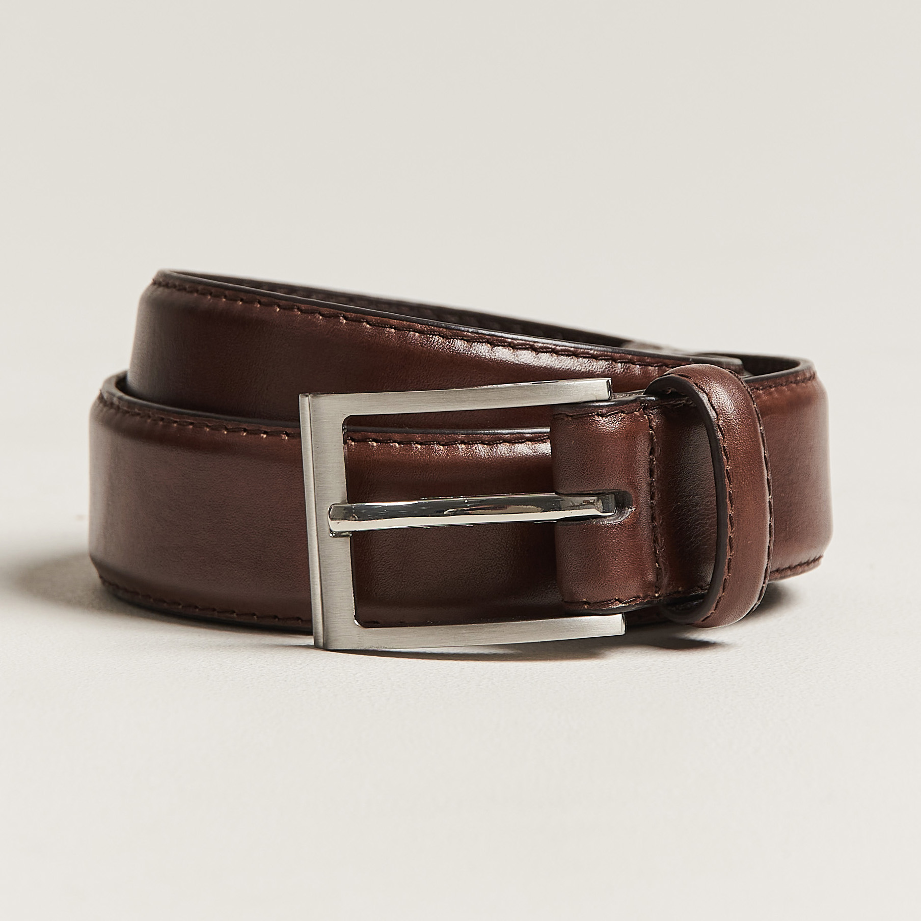 Loake 1880 Philip Leather Belt Dark Brown at CareOfCarl.com