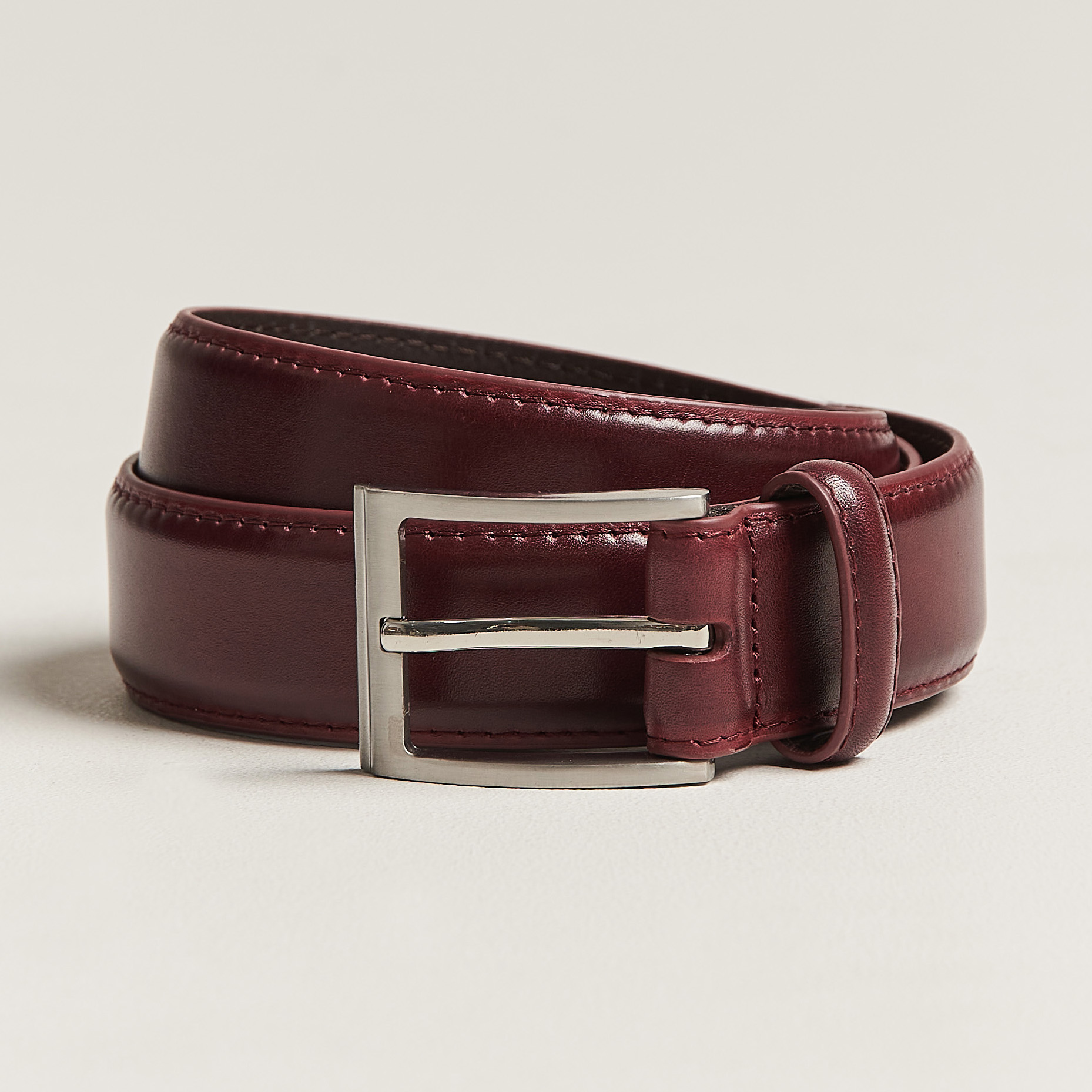 Loake 1880 Philip Leather Belt Burgundy at CareOfCarl.com