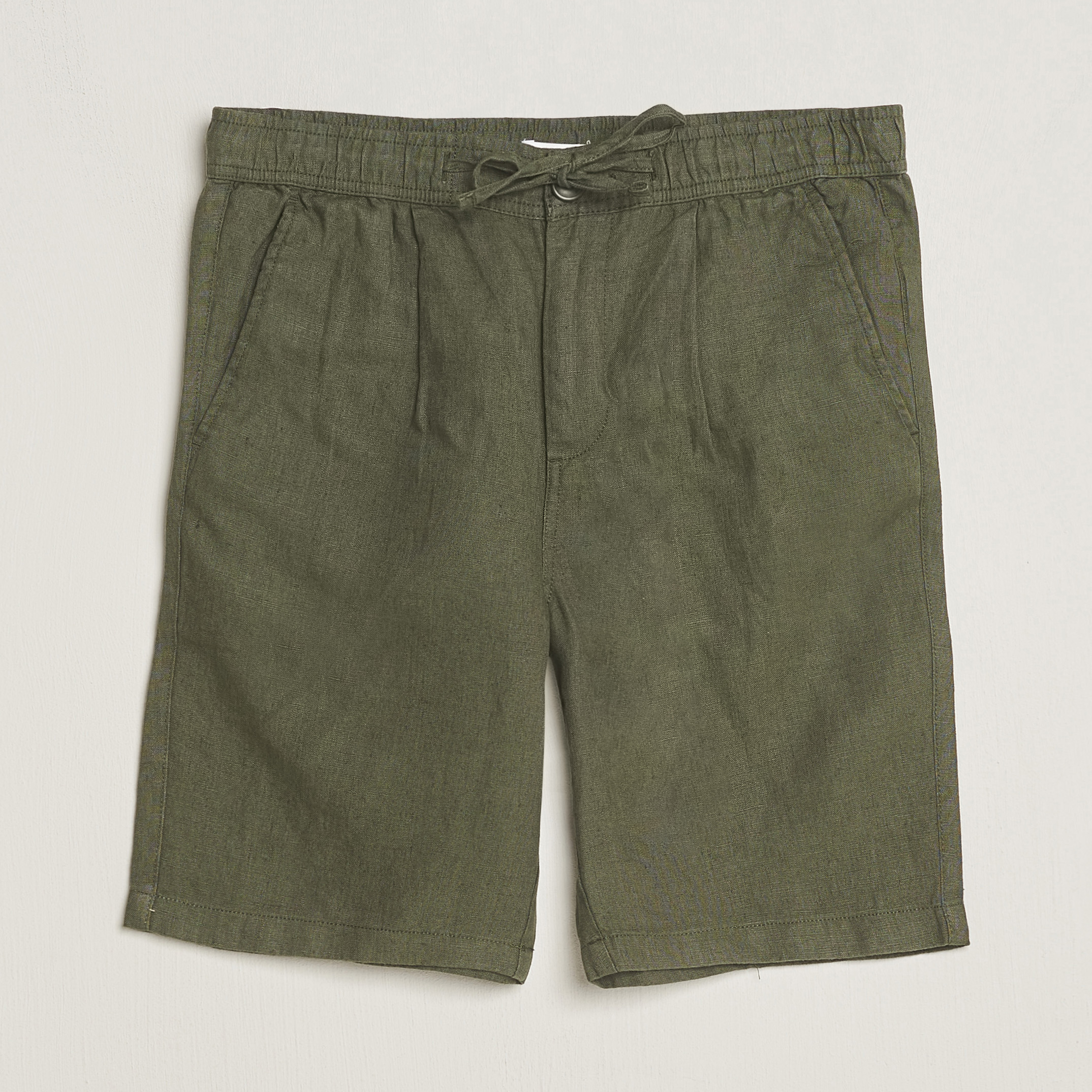 KnowledgeCotton Apparel Loose Linen Shorts Burnt Olive at CareOfCarl.com