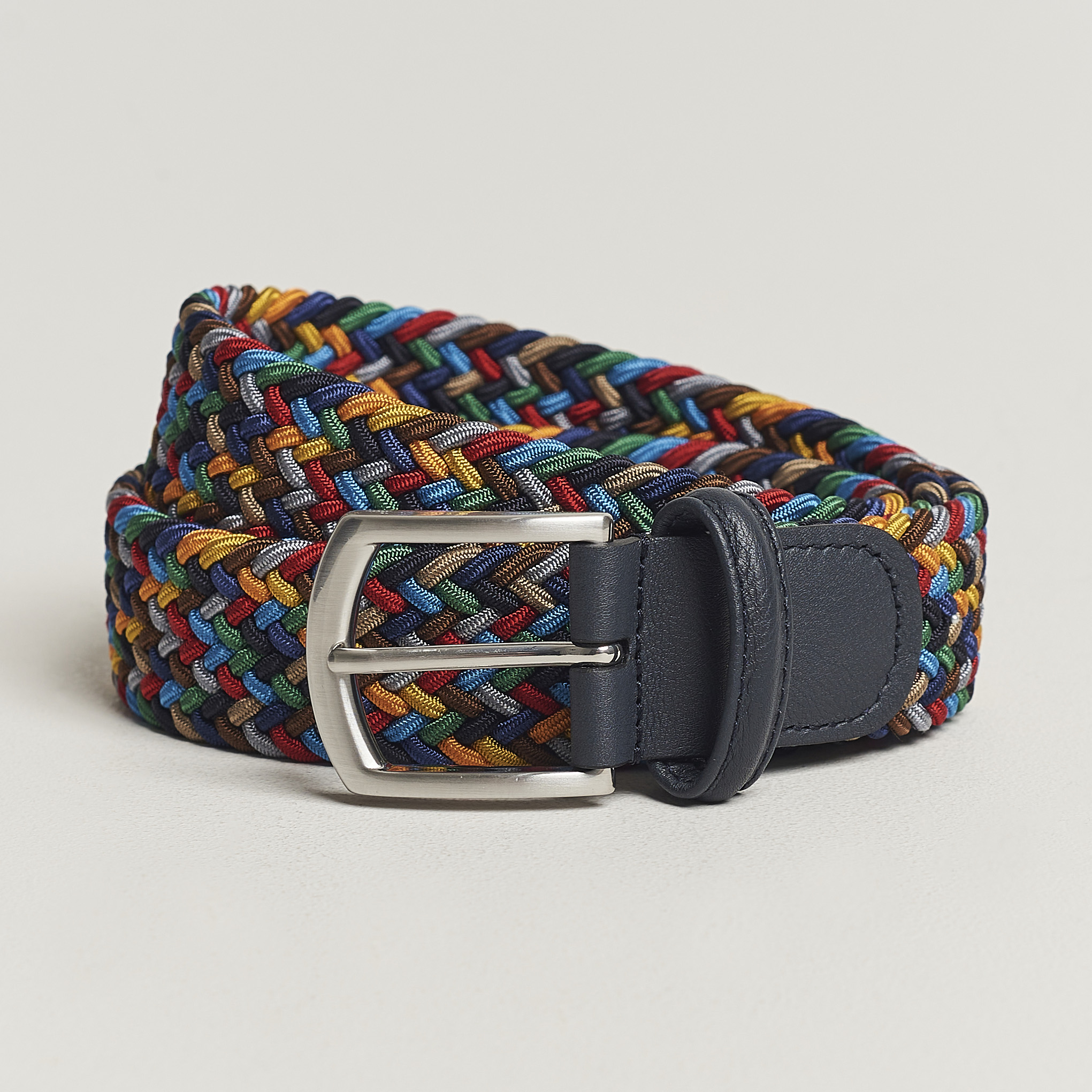 Anderson's Stretch Woven 3,5 cm Belt Dark Multi at CareOfCarl.com