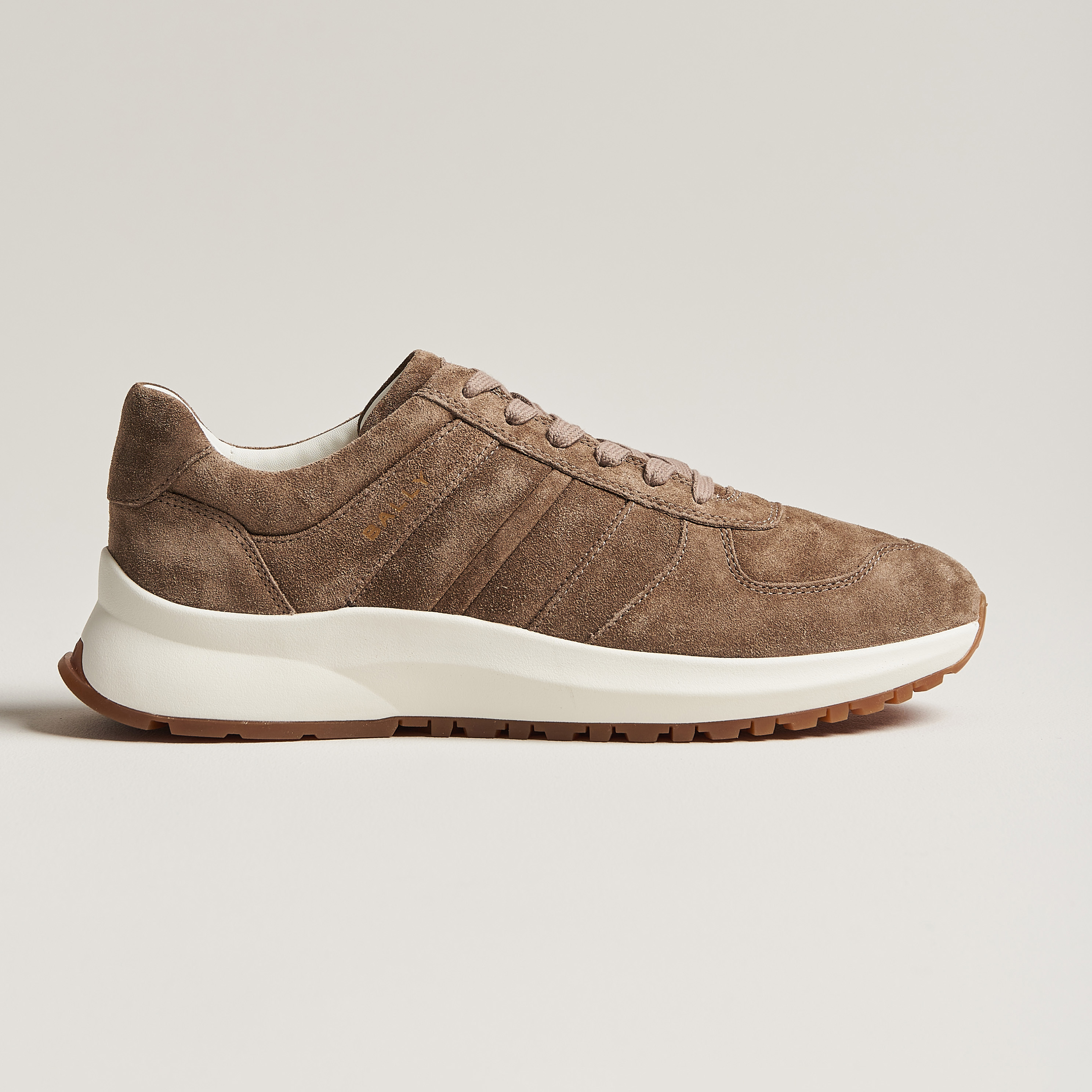 Bally Darsyl Suede Running Sneaker Deep Sepia at CareOfCarl.com