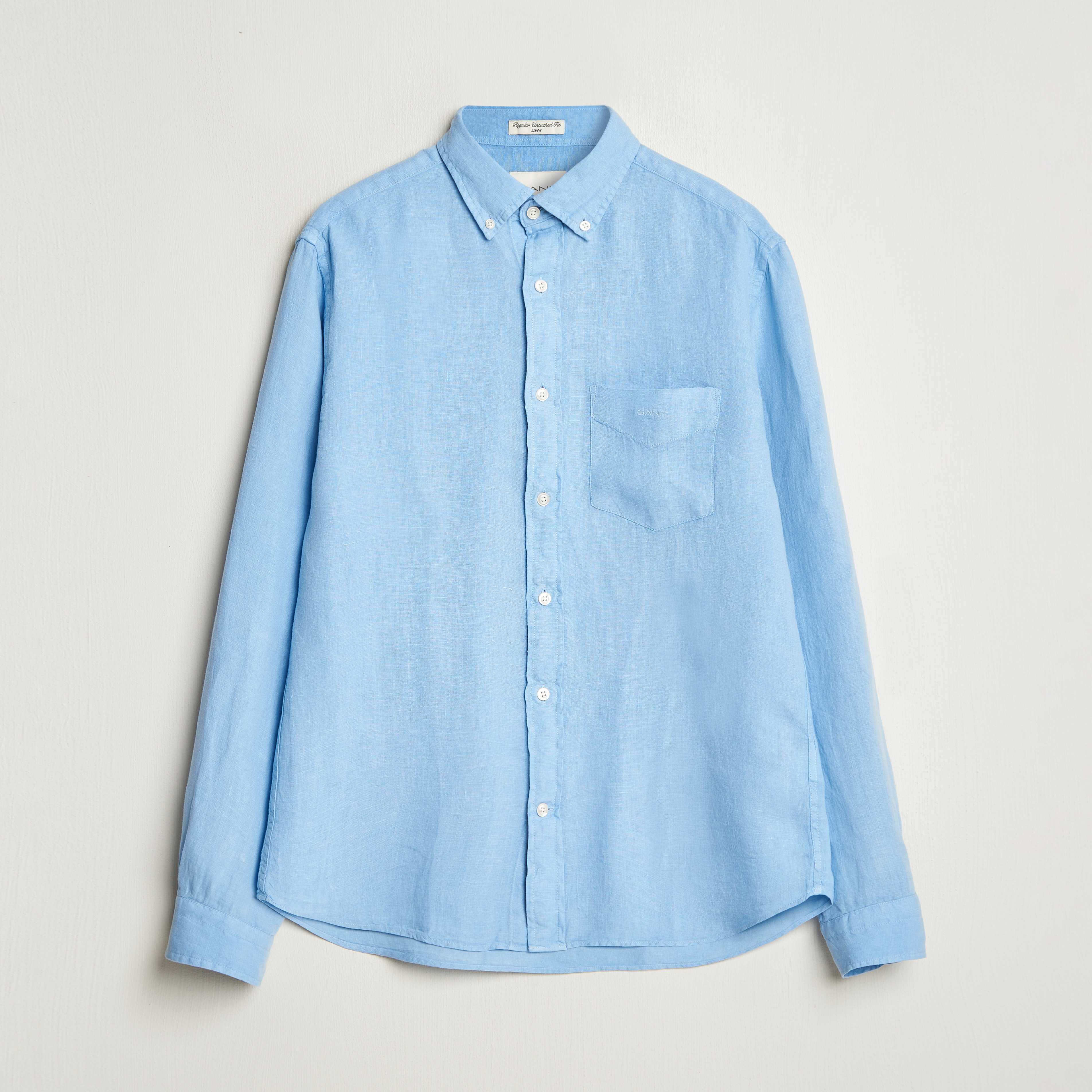 GANT Regular Fit Garment Dyed Linen Shirt Capri Blue at CareOfCarl.com