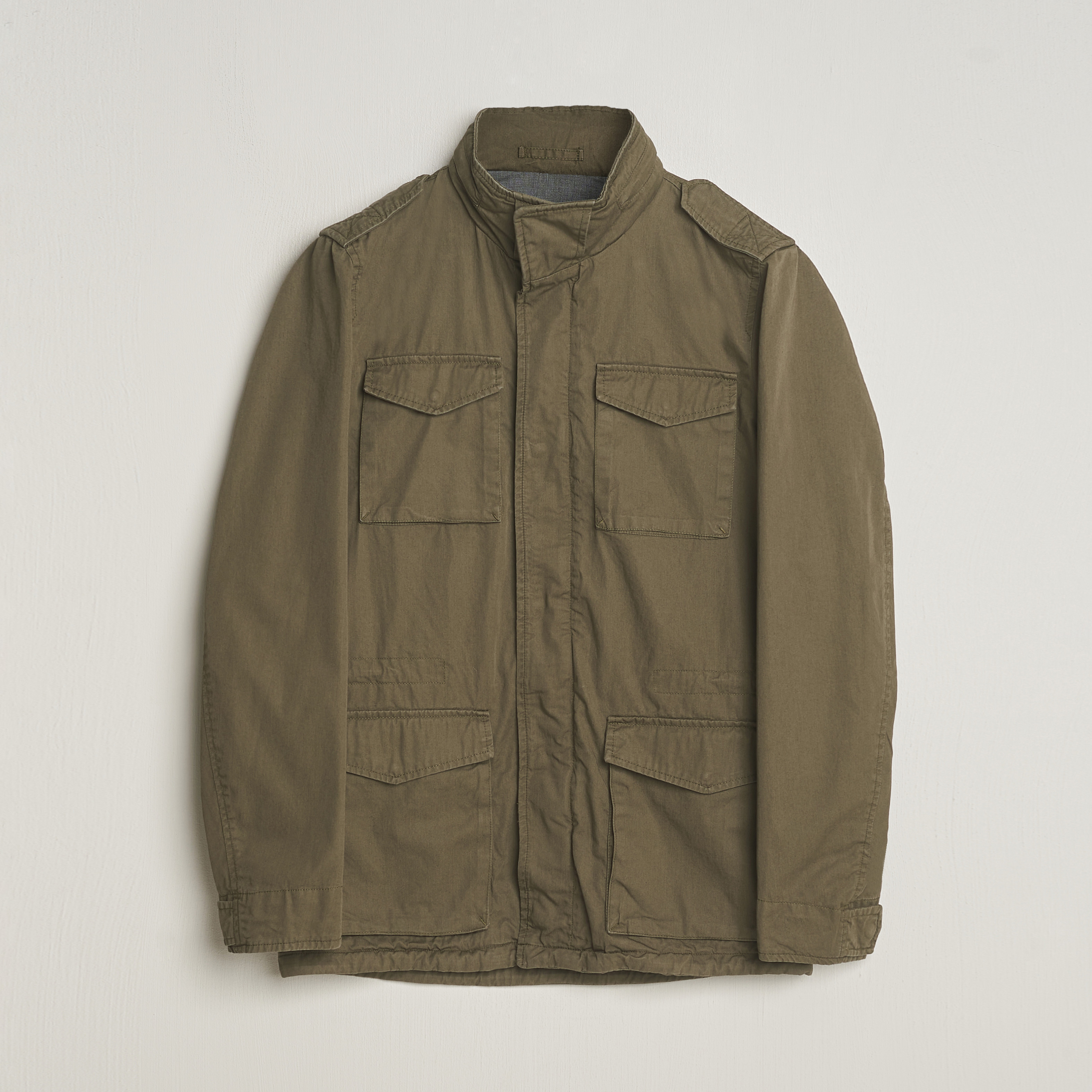Herno Washed Cotton Field Jacket Military at CareOfCarl.com