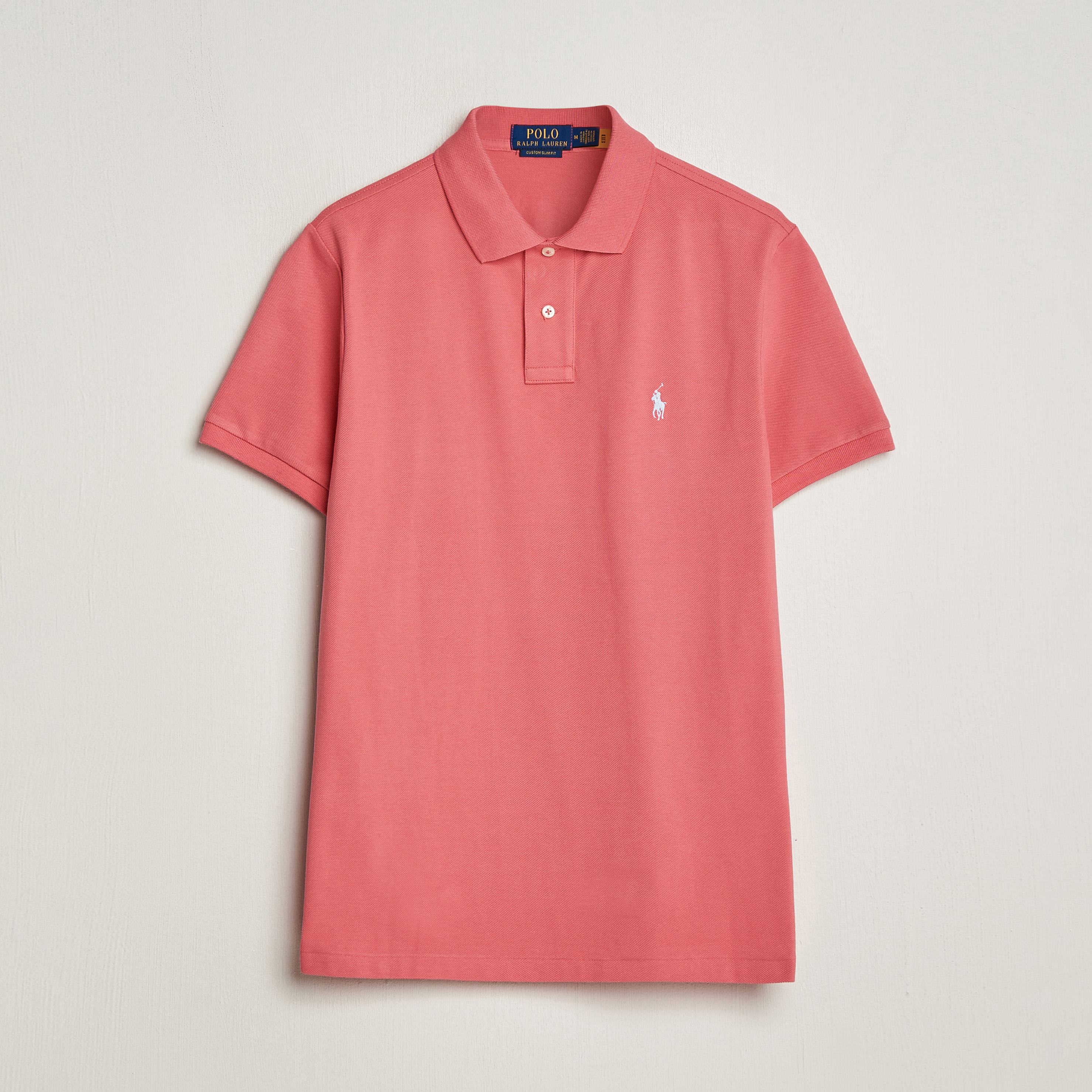 Polo Ralph Lauren Custom Slim Fit Polo Pale Red at CareOfCarl.com