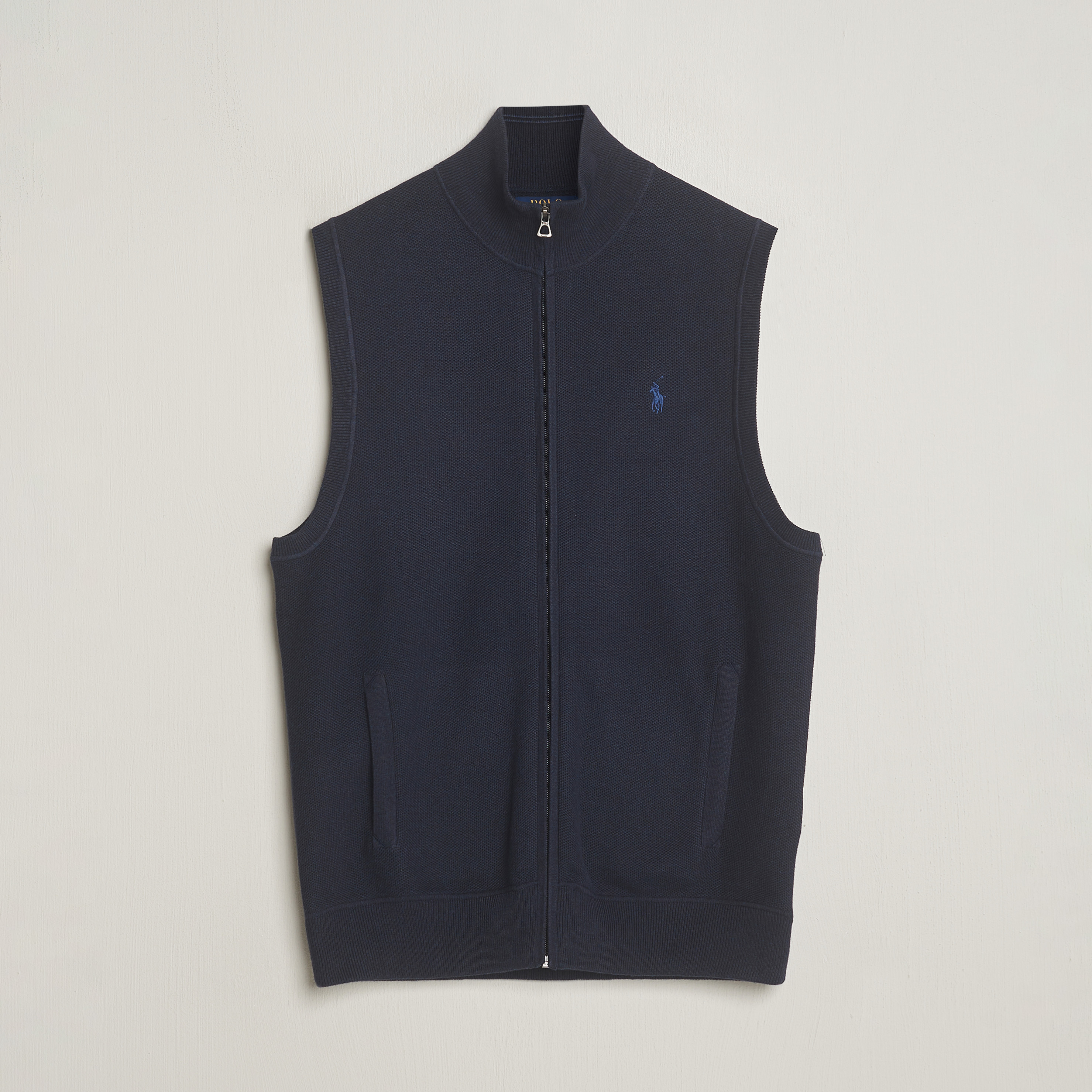 Polo Ralph Lauren Cotton Full-Zip Vest Navy Heather at CareOfCarl.com