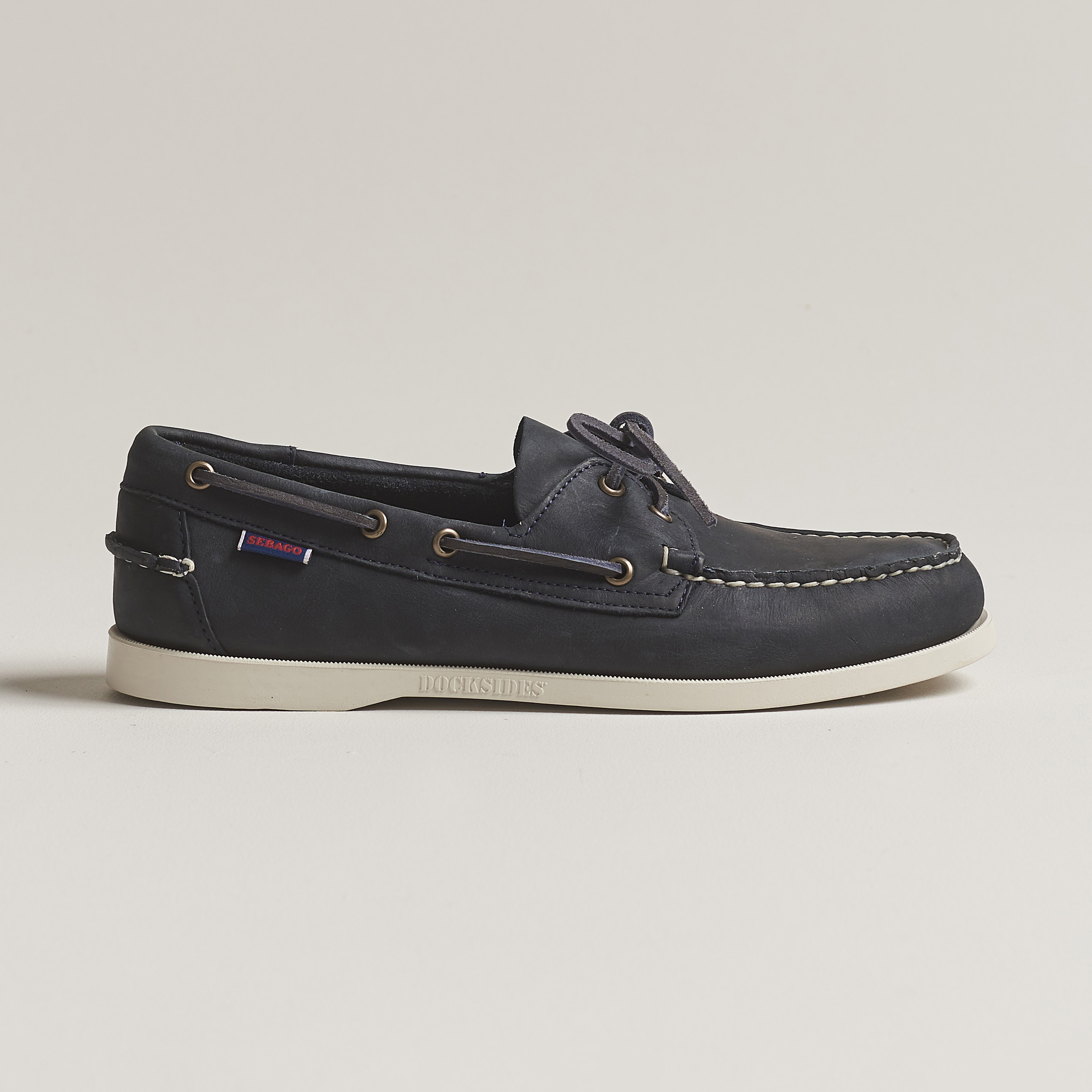 Sebago Dockside Nubuck Boat Shoe Blue Navy at CareOfCarl.com