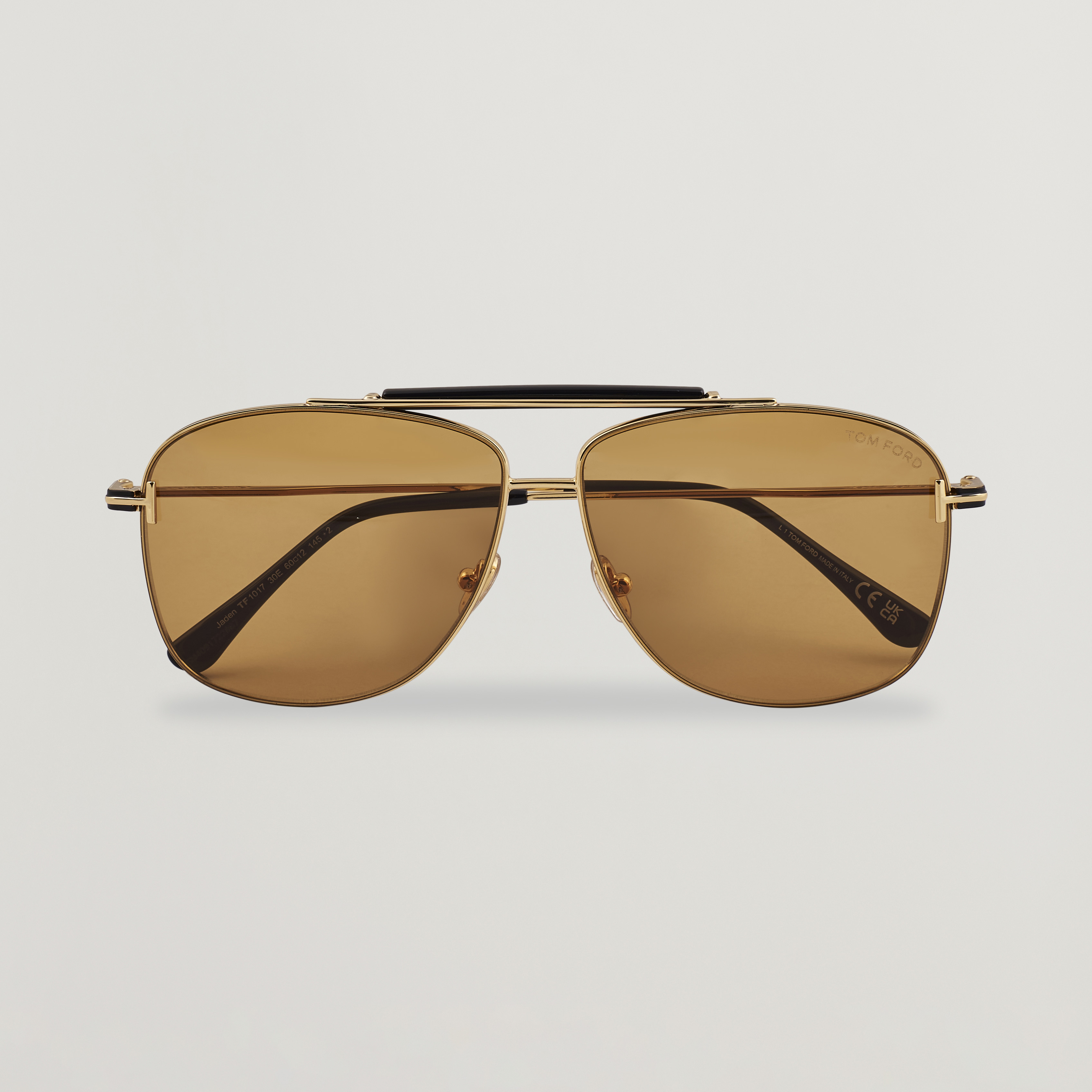 Tom Ford Jaden FT1017 Metal Sunglasses Gold/Brown at CareOfCarl.com