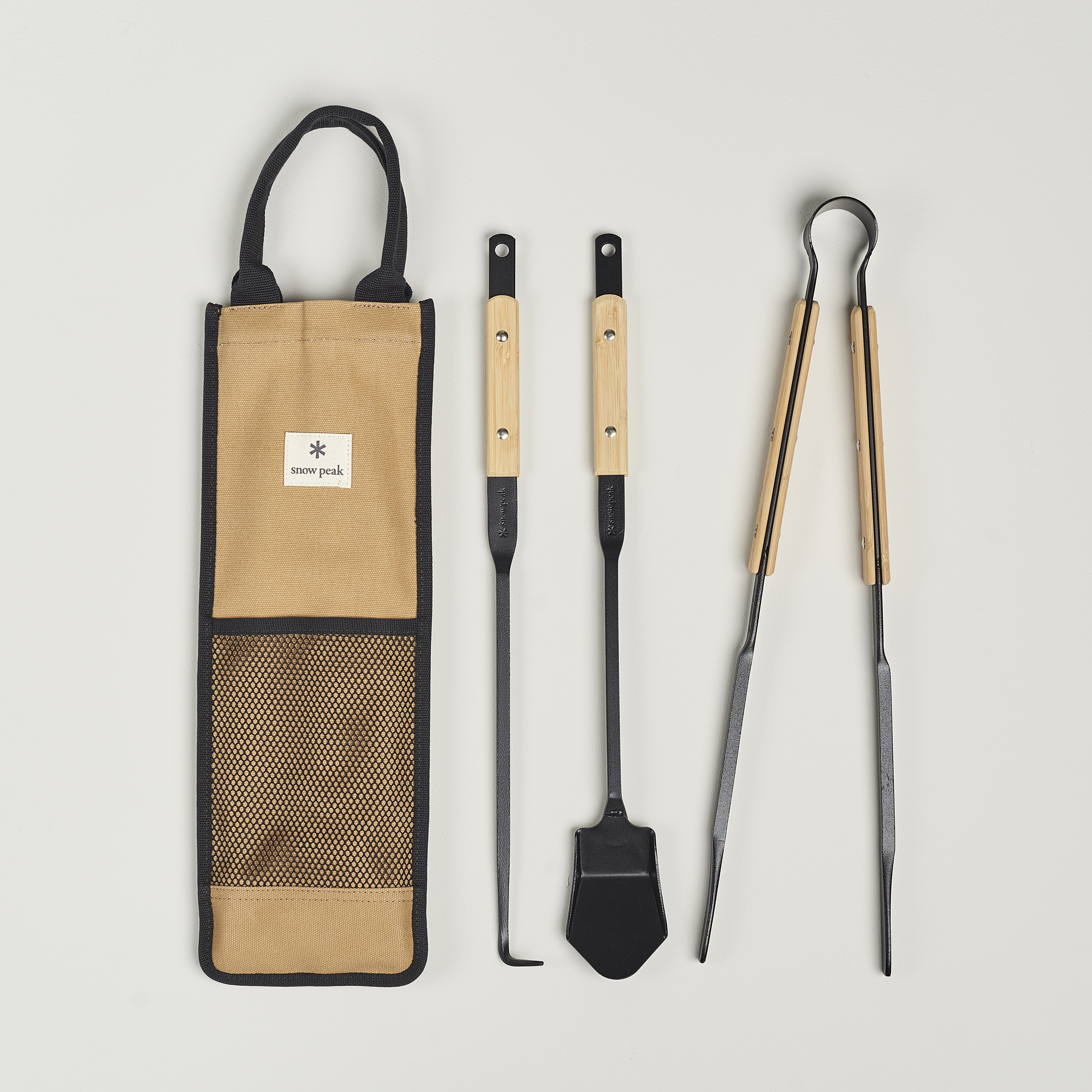 Snow Peak Fire Tool Set Pro Steel/Bamboo at CareOfCarl.com