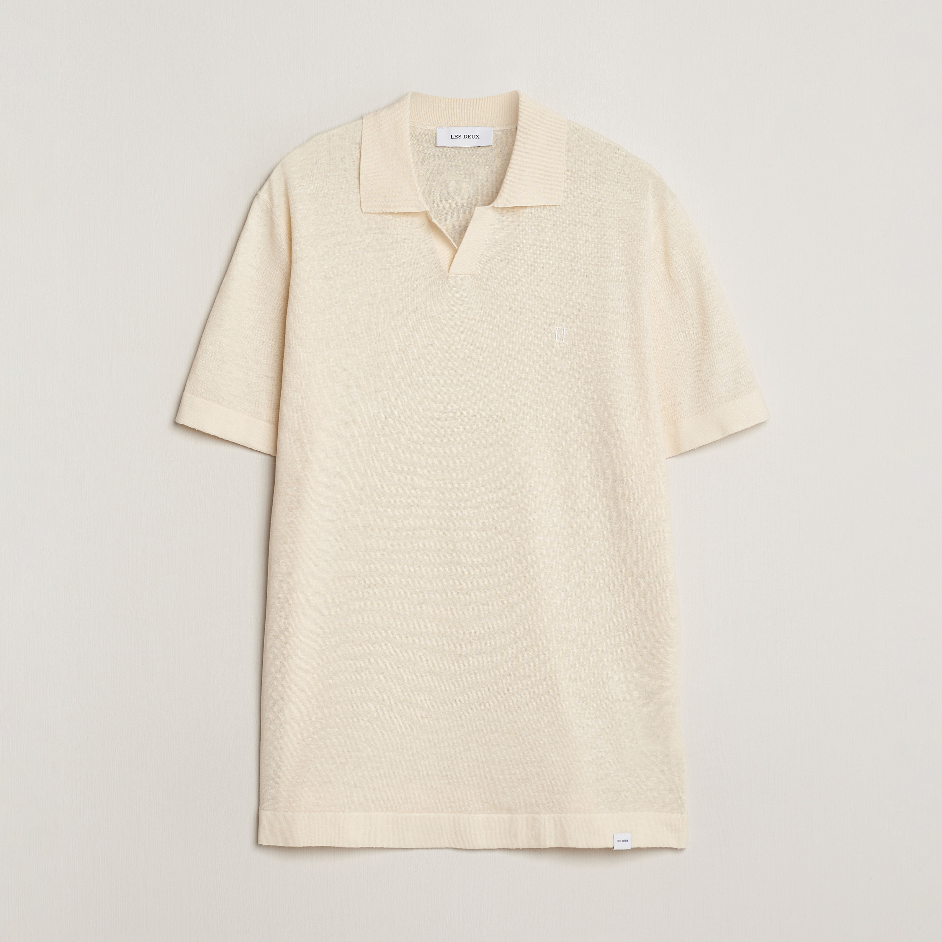 Les Deux Emmanuel Linen/Cotton Polo Knit Ivory at CareOfCarl.com