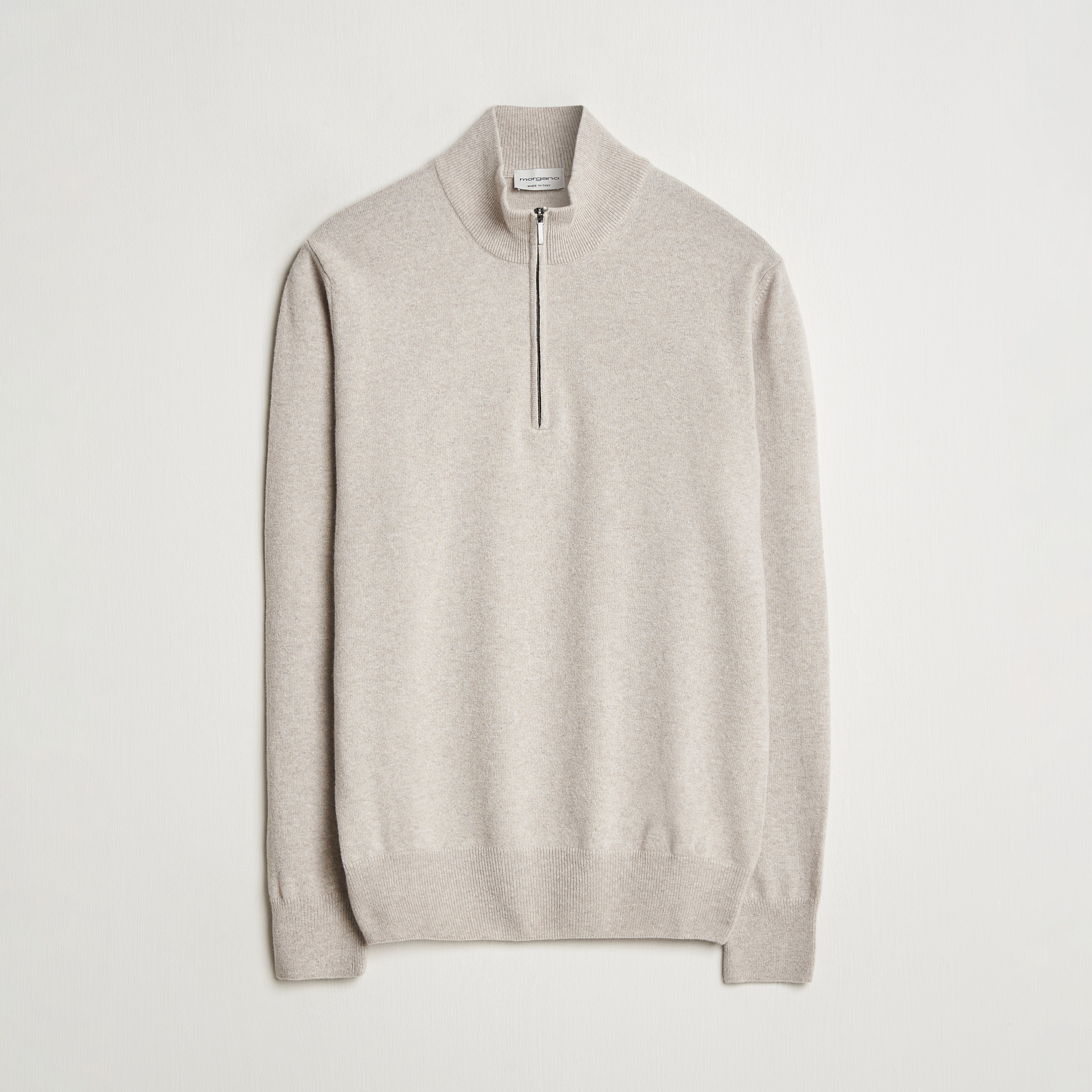 Morgano Wool/Cashmere Half-Zip Beige at CareOfCarl.com