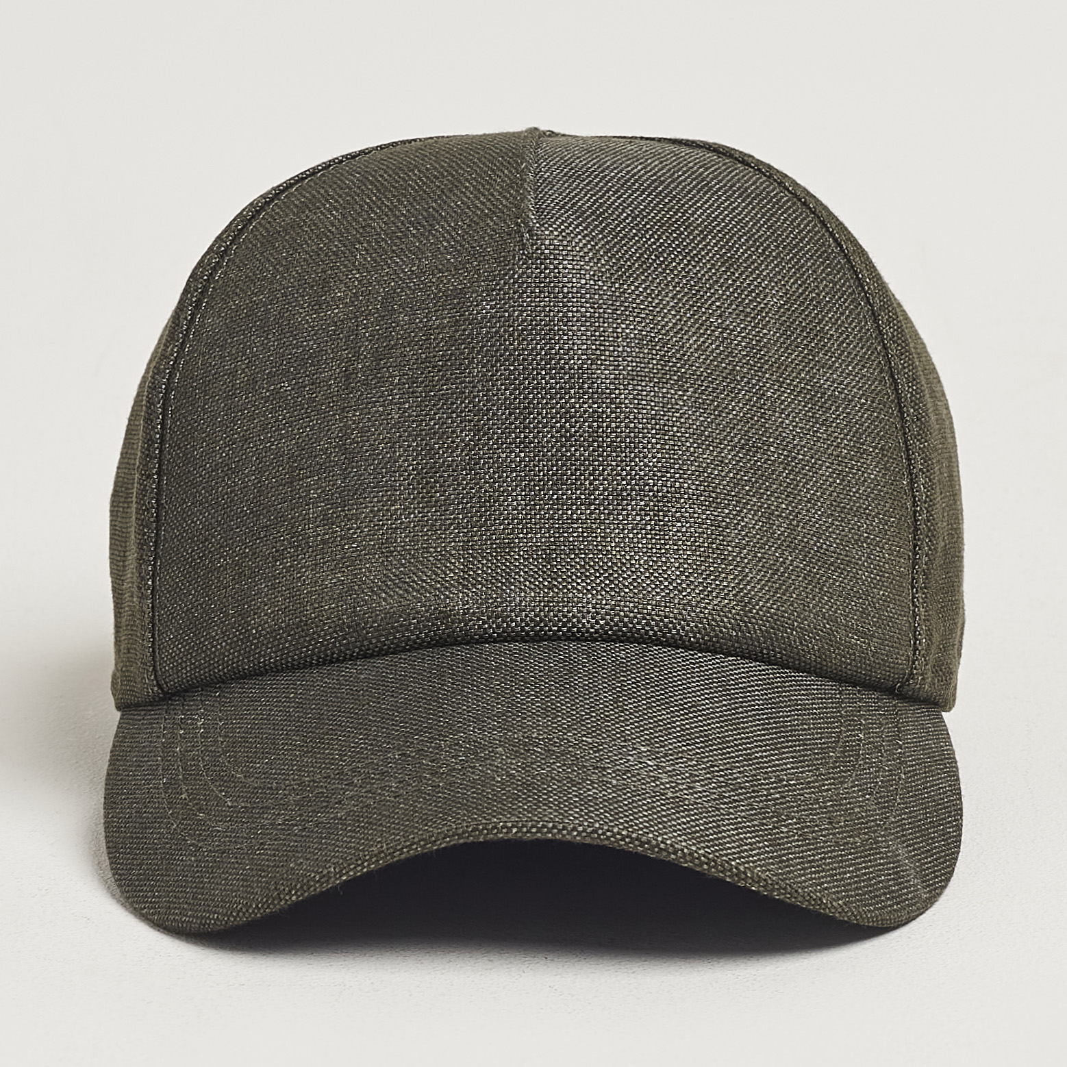 Wigéns Baseball Linen Cap Dark Olive at CareOfCarl.com