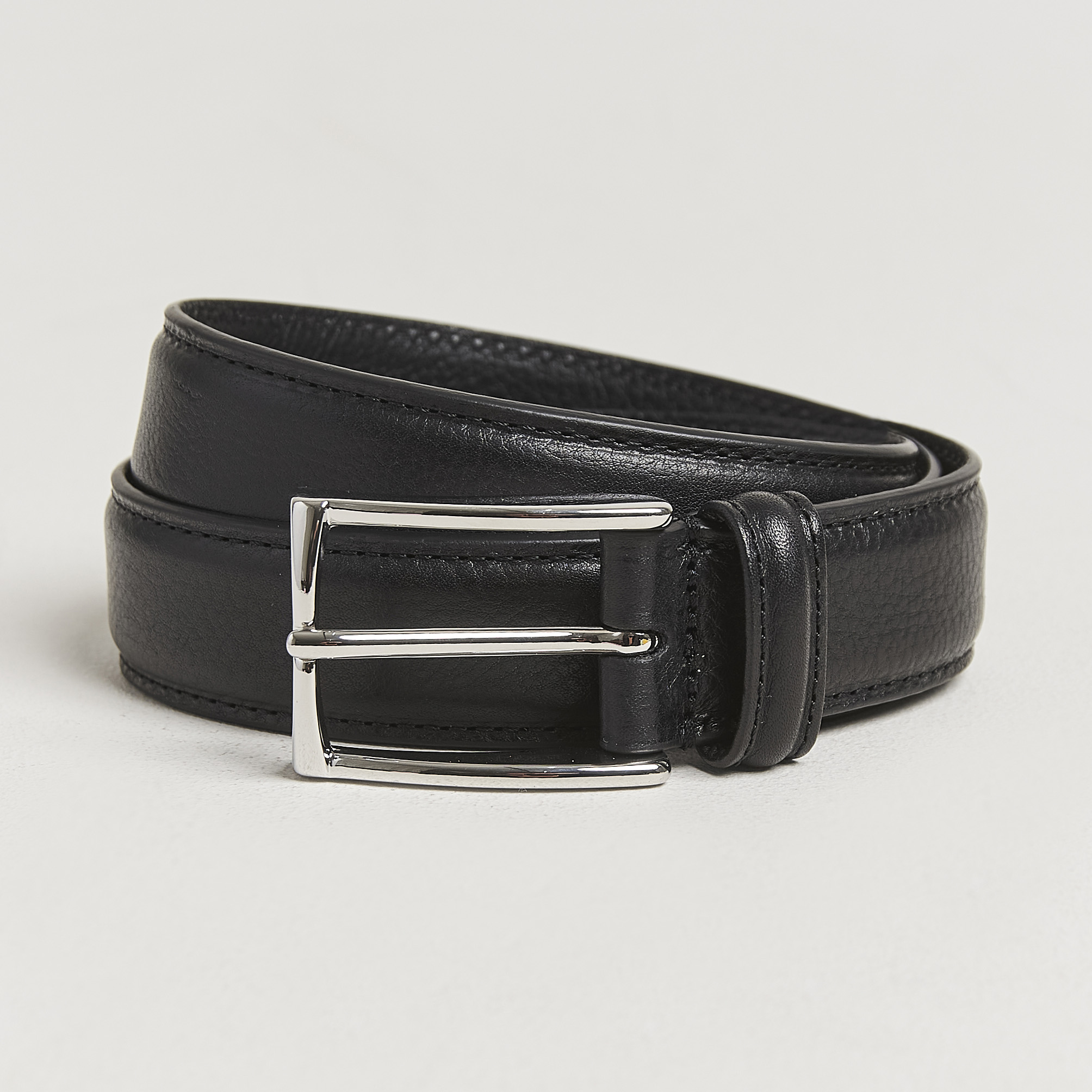 Anderson's Structure Leather Suit Belt 3 cm Black at CareOfCarl.com