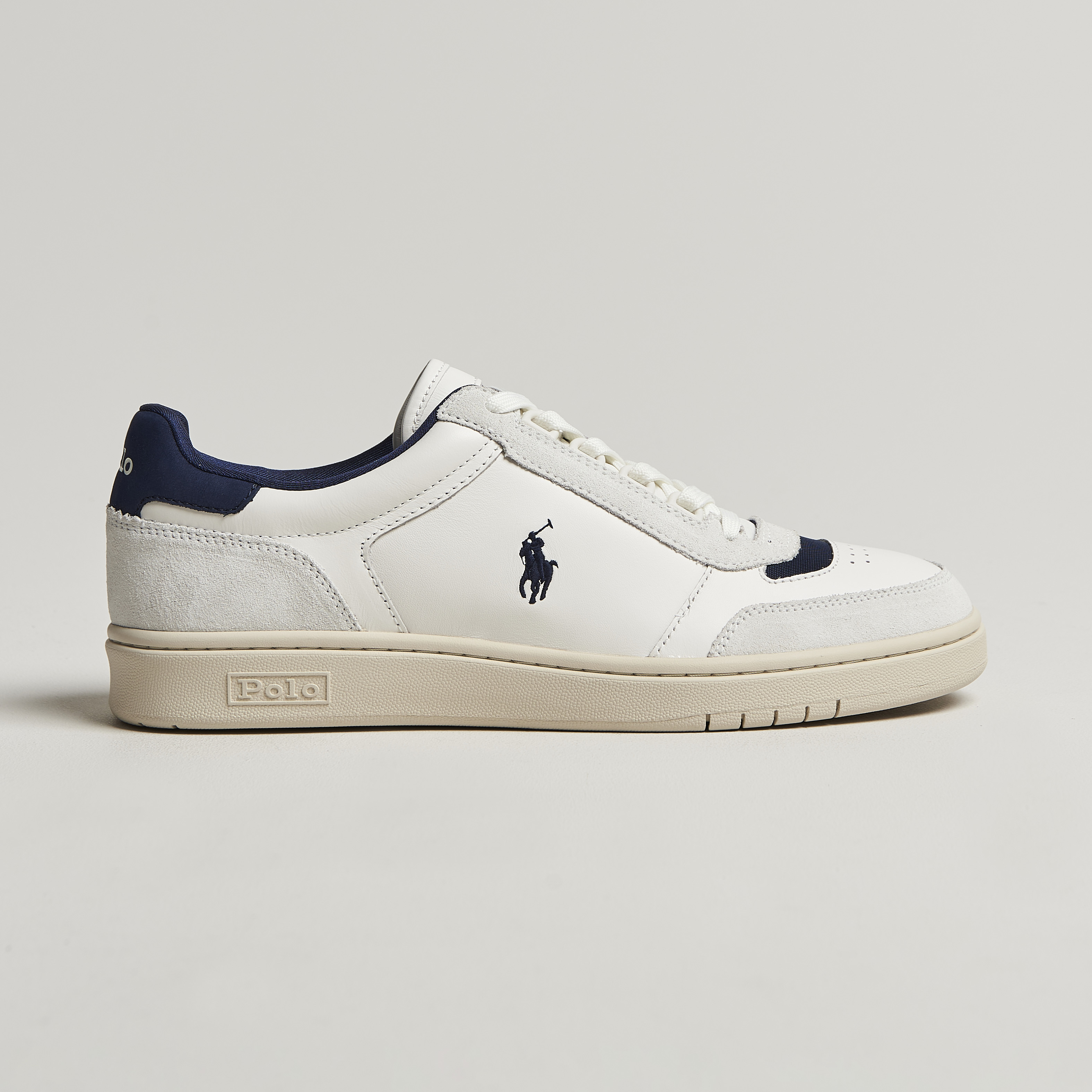 Polo Ralph Lauren Polo Court Sneaker Deckwash White/Navy at CareOfCarl.com