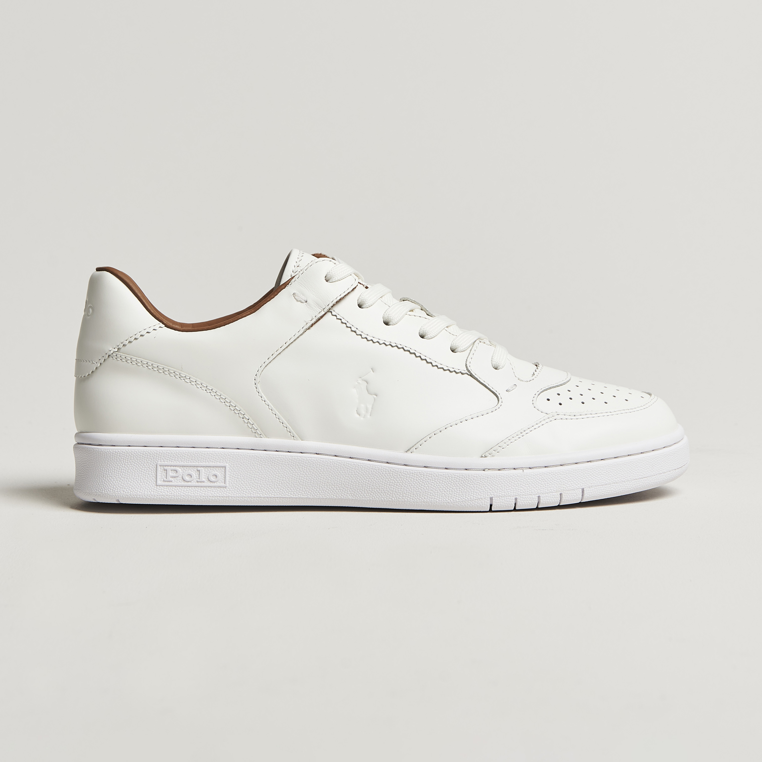 Polo Ralph Lauren Polo Court Sneaker Deckwash White Leather at CareOfCarl.c