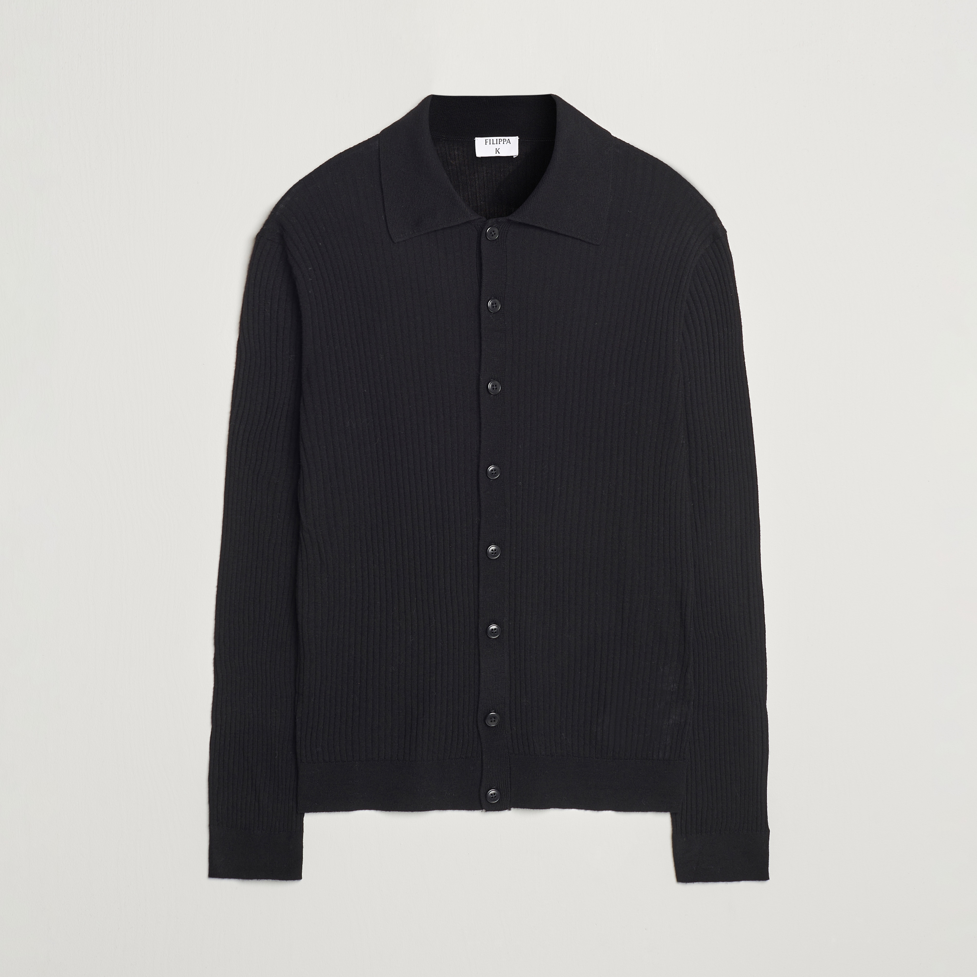 Filippa K Light Knitted Cardigan Black at CareOfCarl.com
