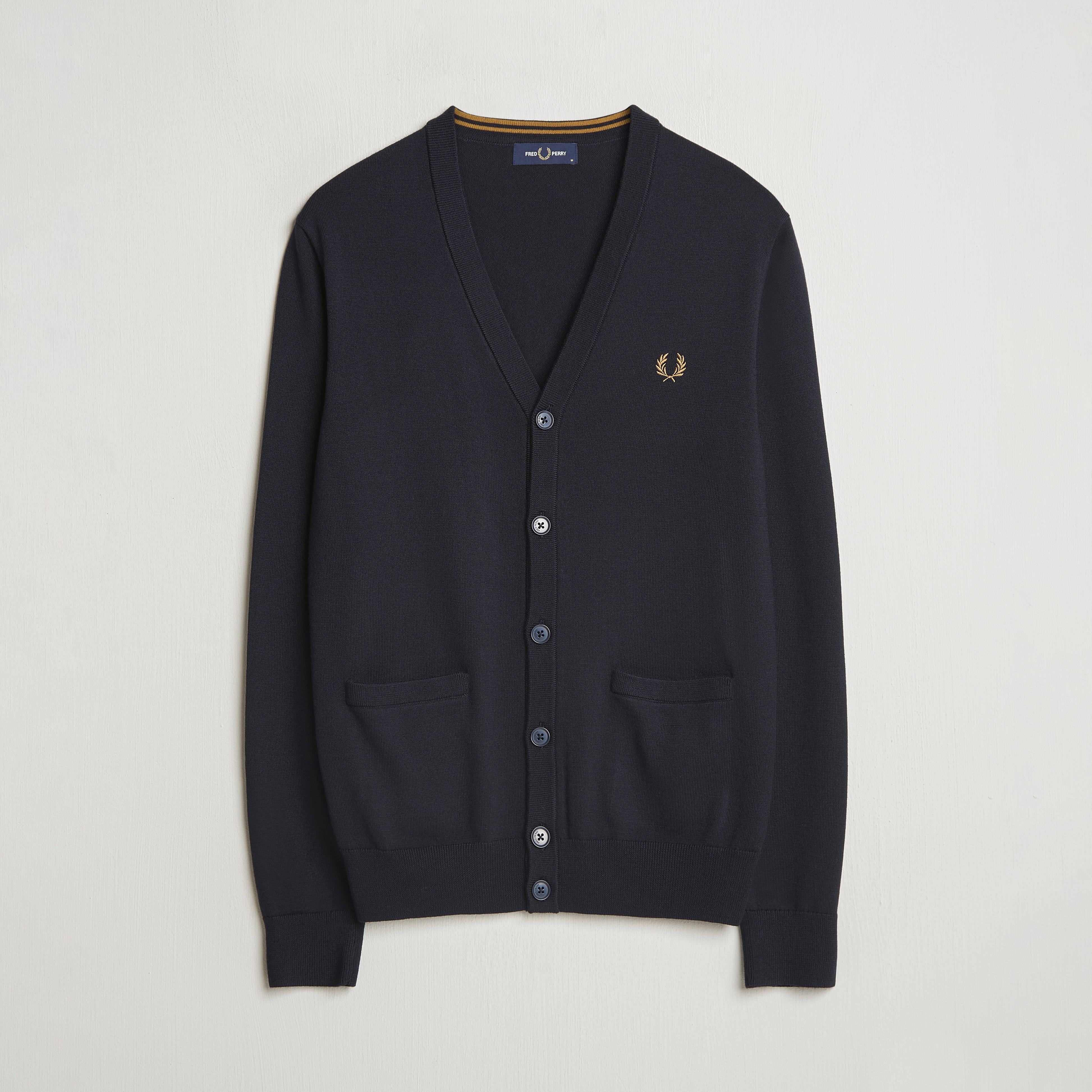 Fred Perry Classic Cardigan Navy at CareOfCarl.com