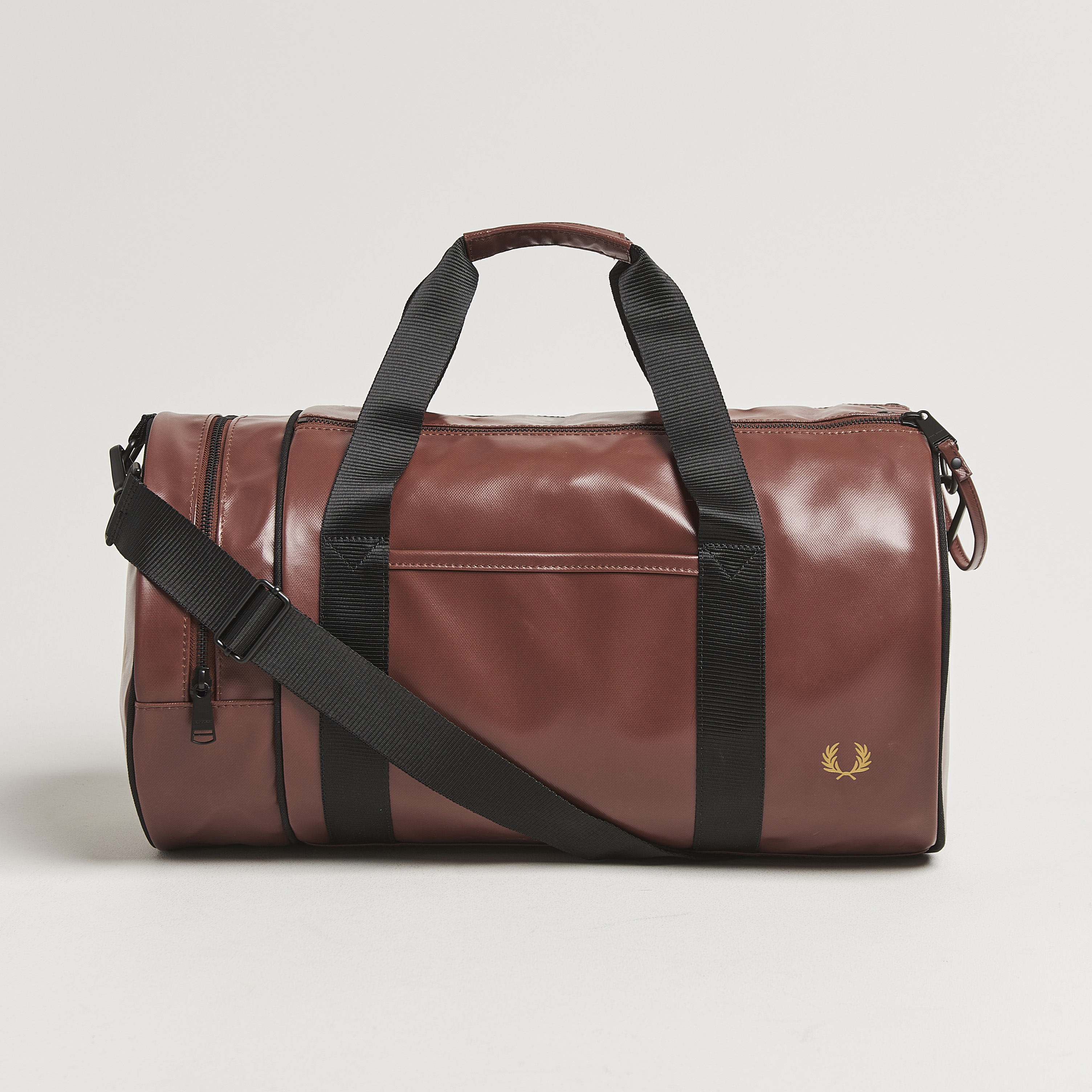 Fred Perry Tonal Classic Barrel Bag Whiskey Brown at CareOfCarl.com