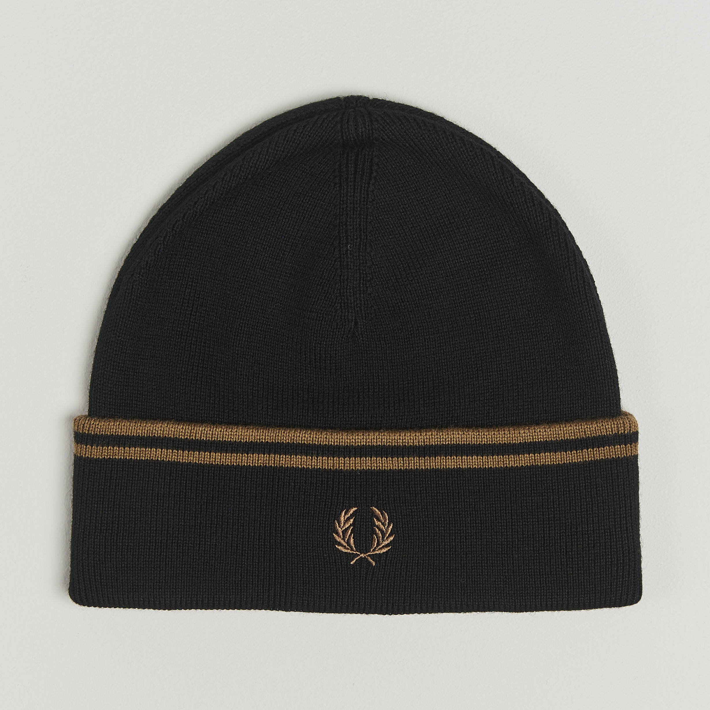 Fred Perry Twin Tipped Merino Beanie Black at CareOfCarl.com