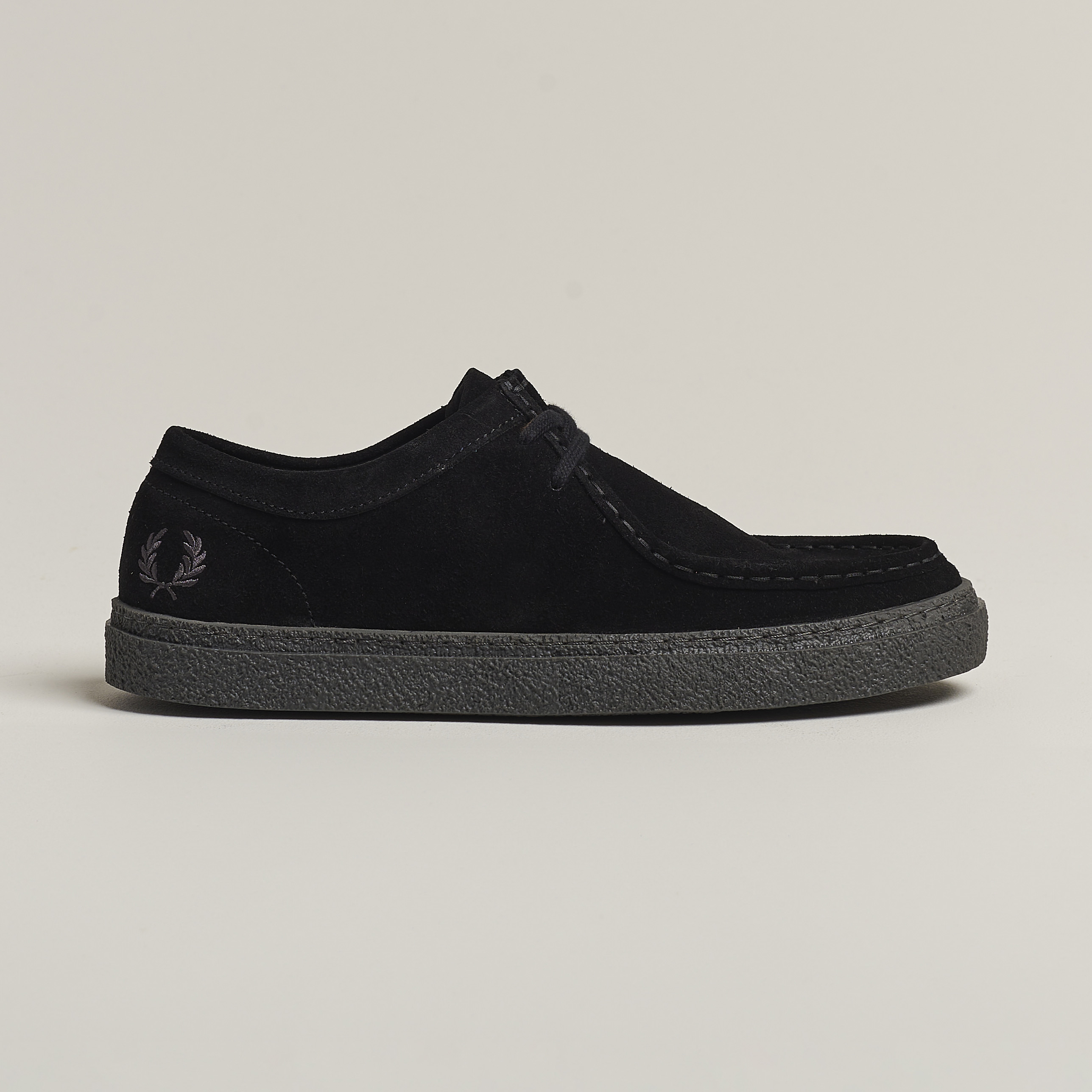 Fred Perry Dawson Low Suede Shoe Black at CareOfCarl.com
