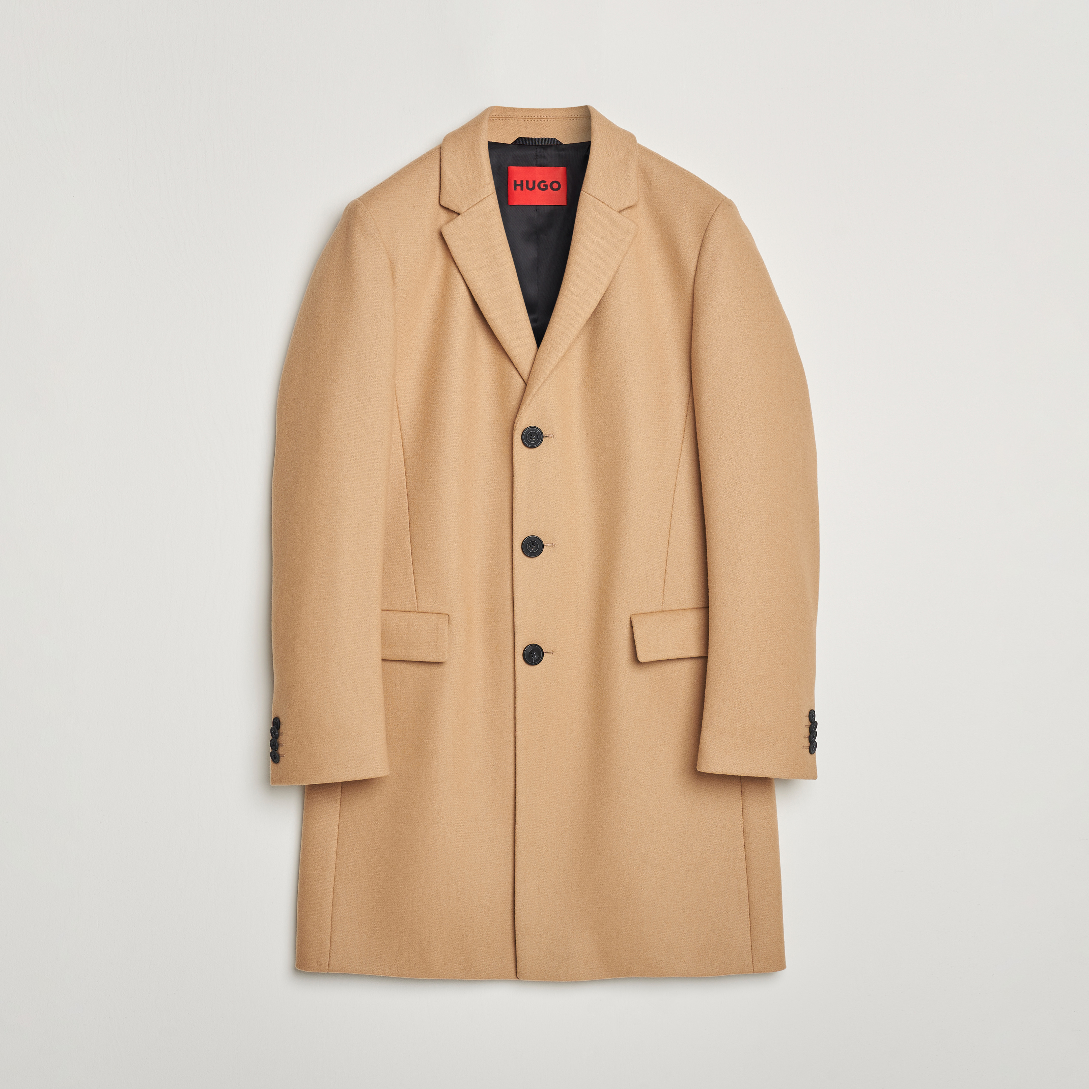 HUGO Migor Wool Coat Medium Beige at CareOfCarl.com