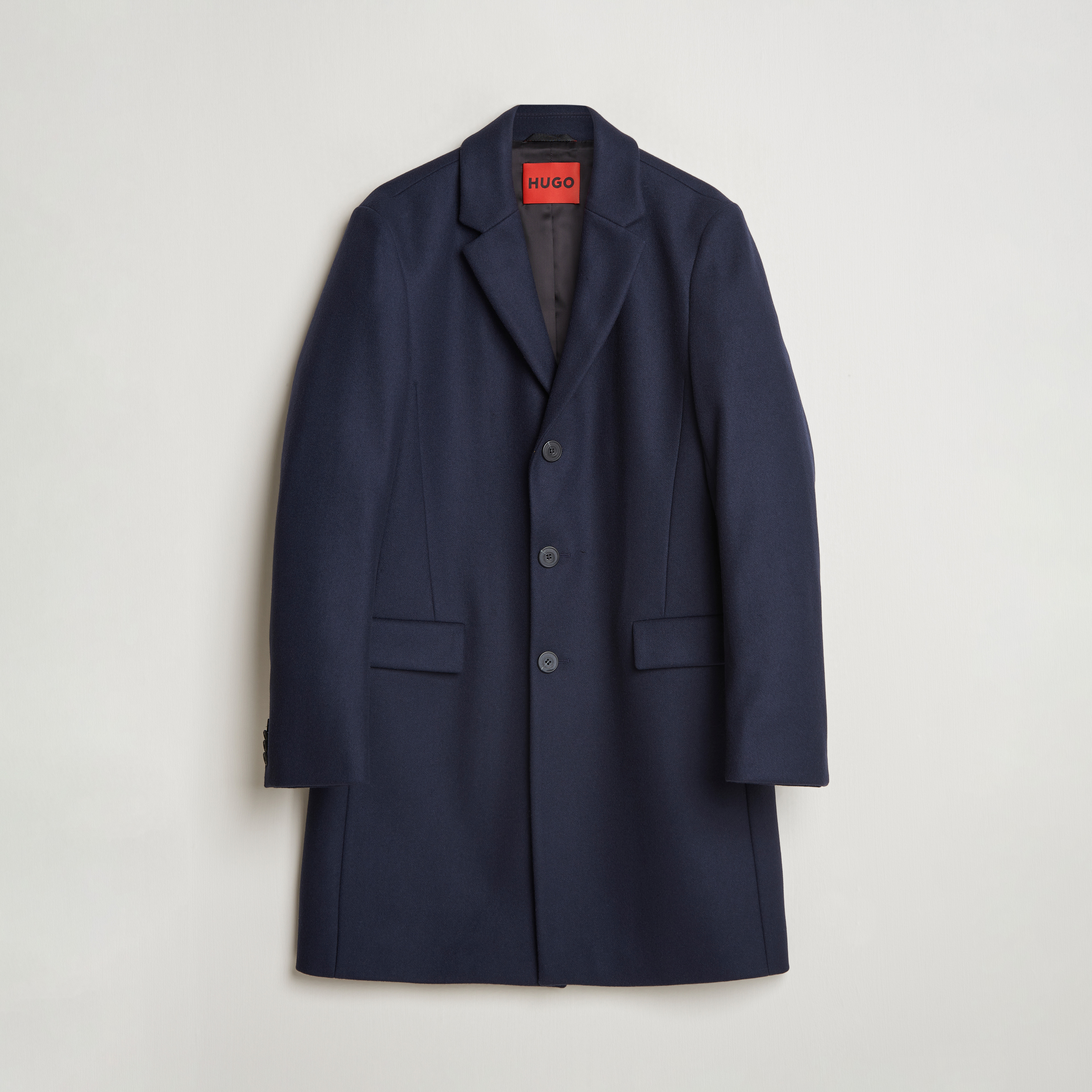 HUGO Migor Wool Coat Dark Blue at CareOfCarl.com