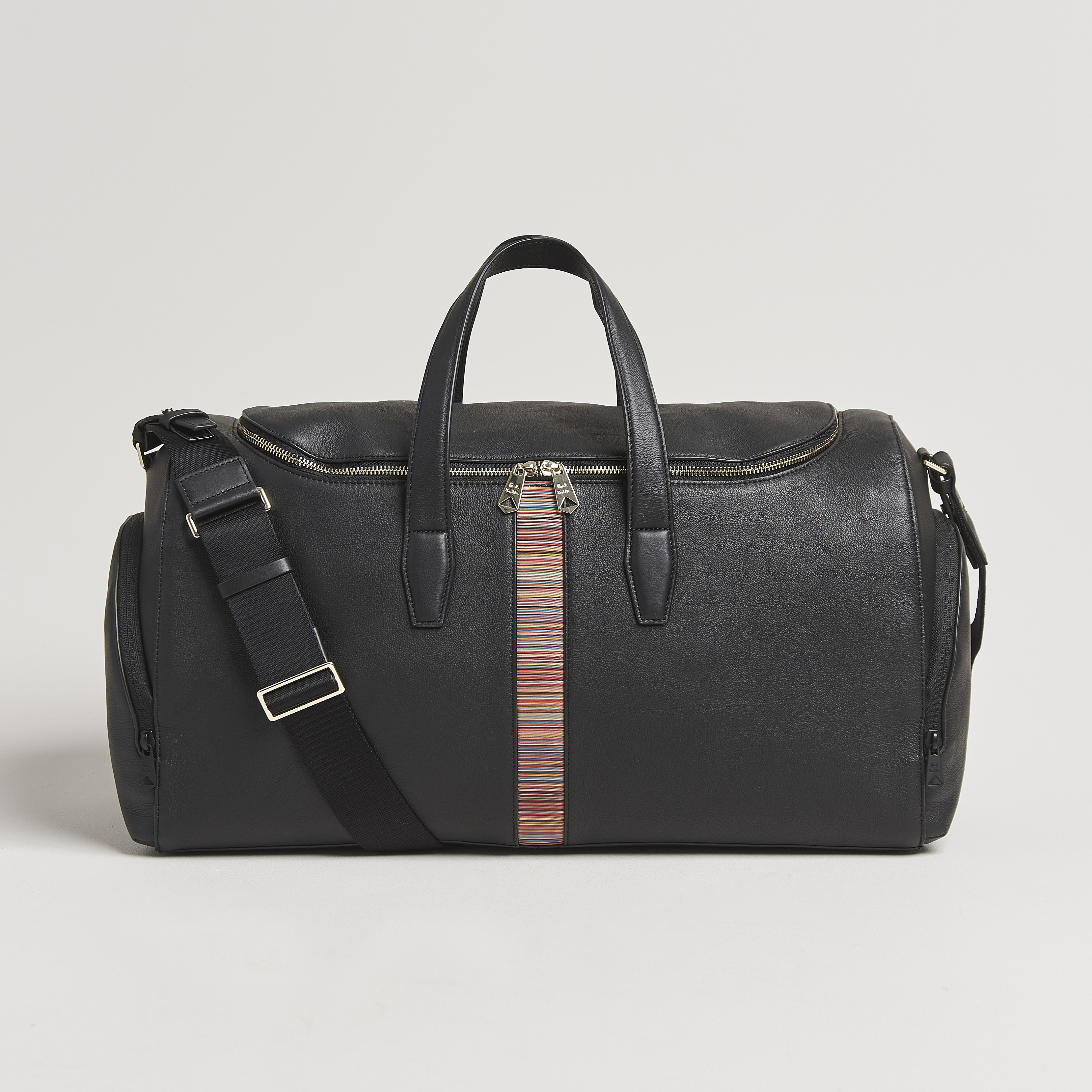 Paul Smith Leather Stripe Holdall Black at CareOfCarl.com