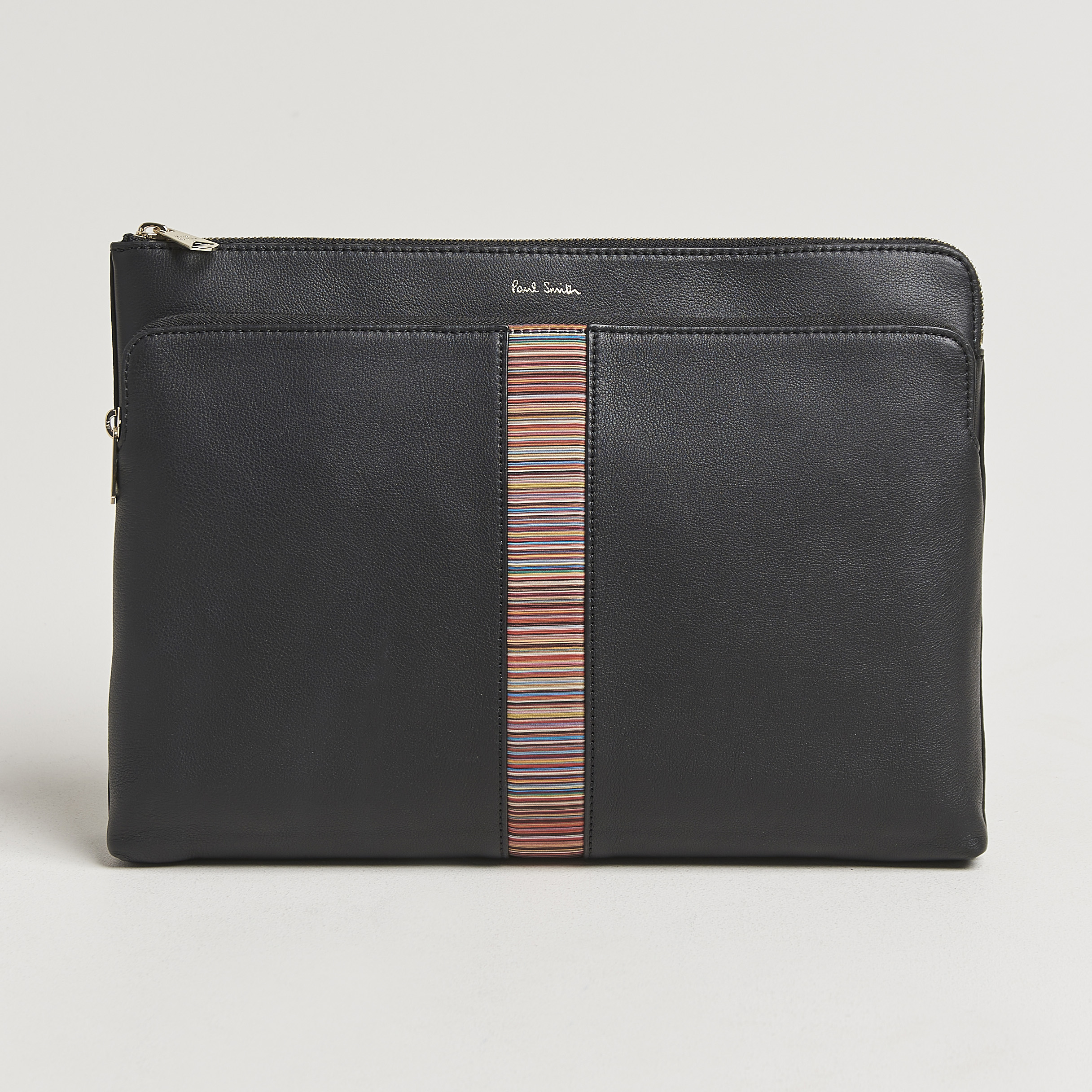 Paul Smith Leather Stripe Document Case Black at CareOfCarl.com