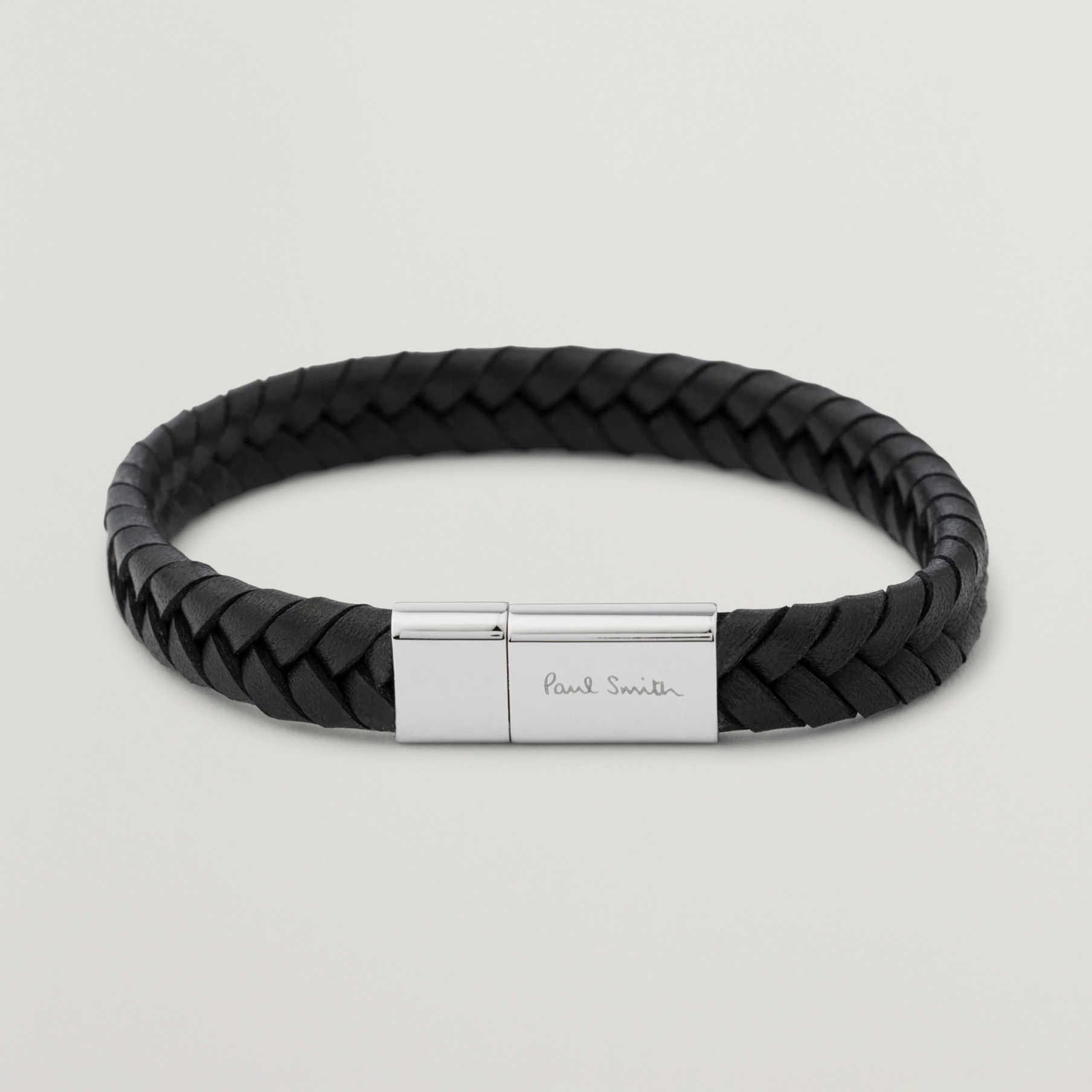 Paul Smith Two Tone Leather Bracelet Black at CareOfCarl.com