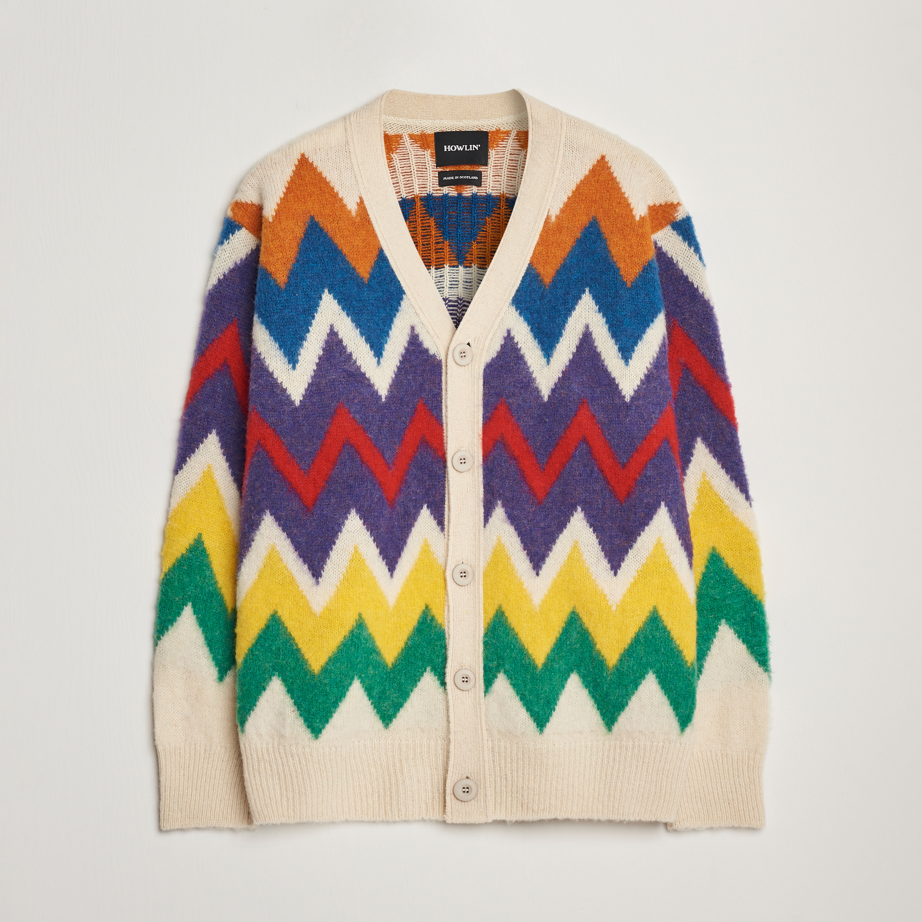 Howlin' Brushed Wool Cardigan Ecru at CareOfCarl.com