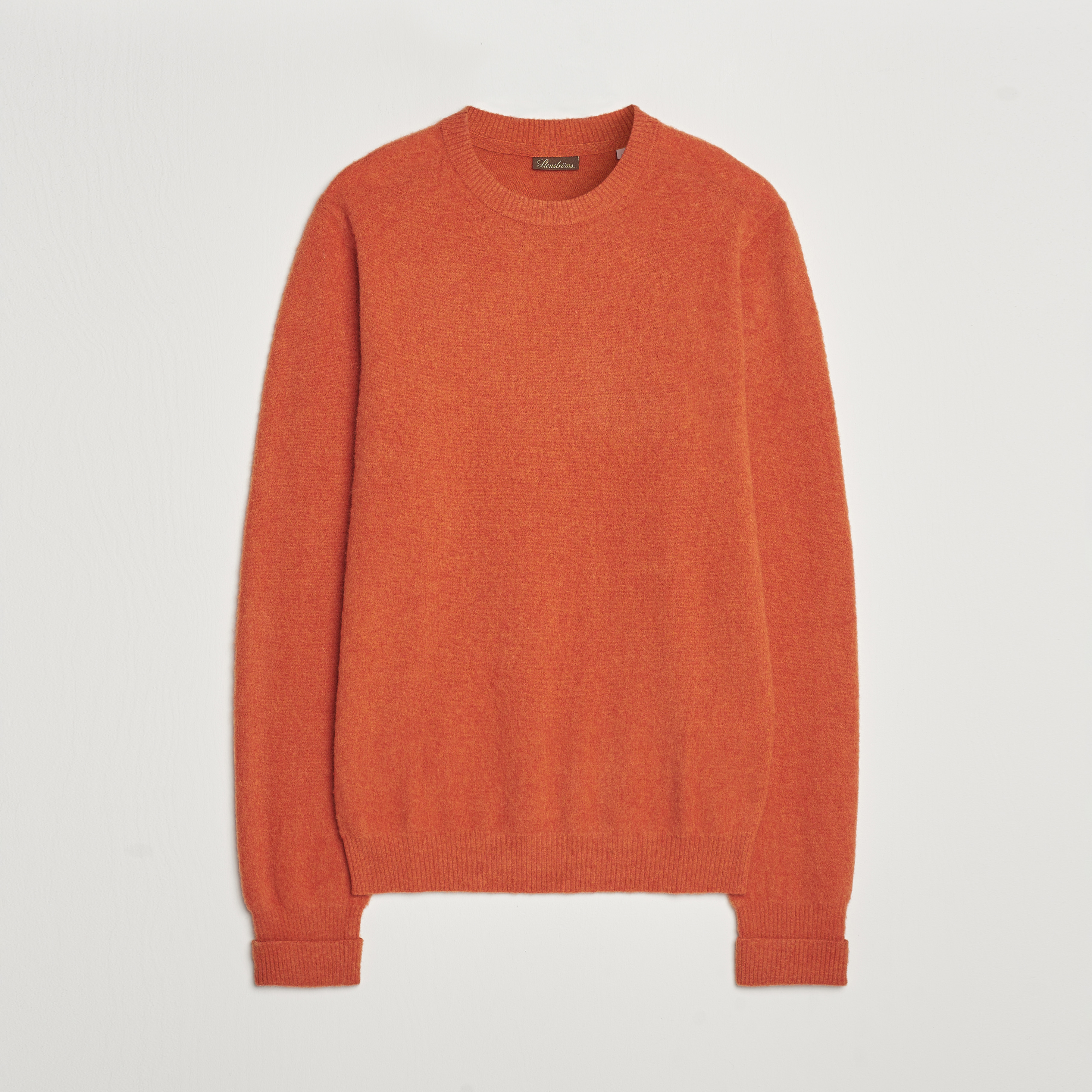 Stenströms Brushed Merino Crew Neck Orange at CareOfCarl.com