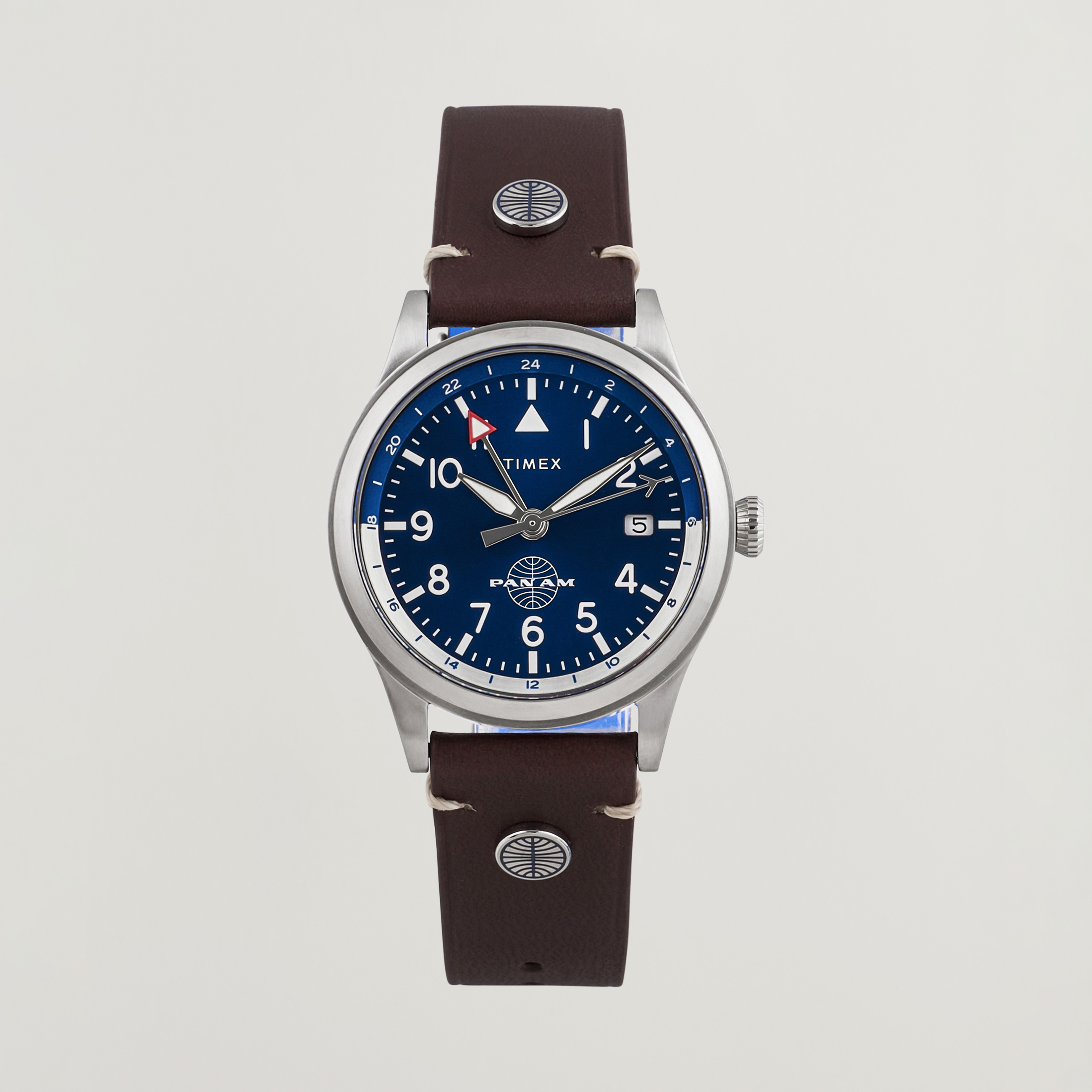 Timex Pan Am GMT Stainless Steel 39mm Blue Dial at CareOfCarl.com