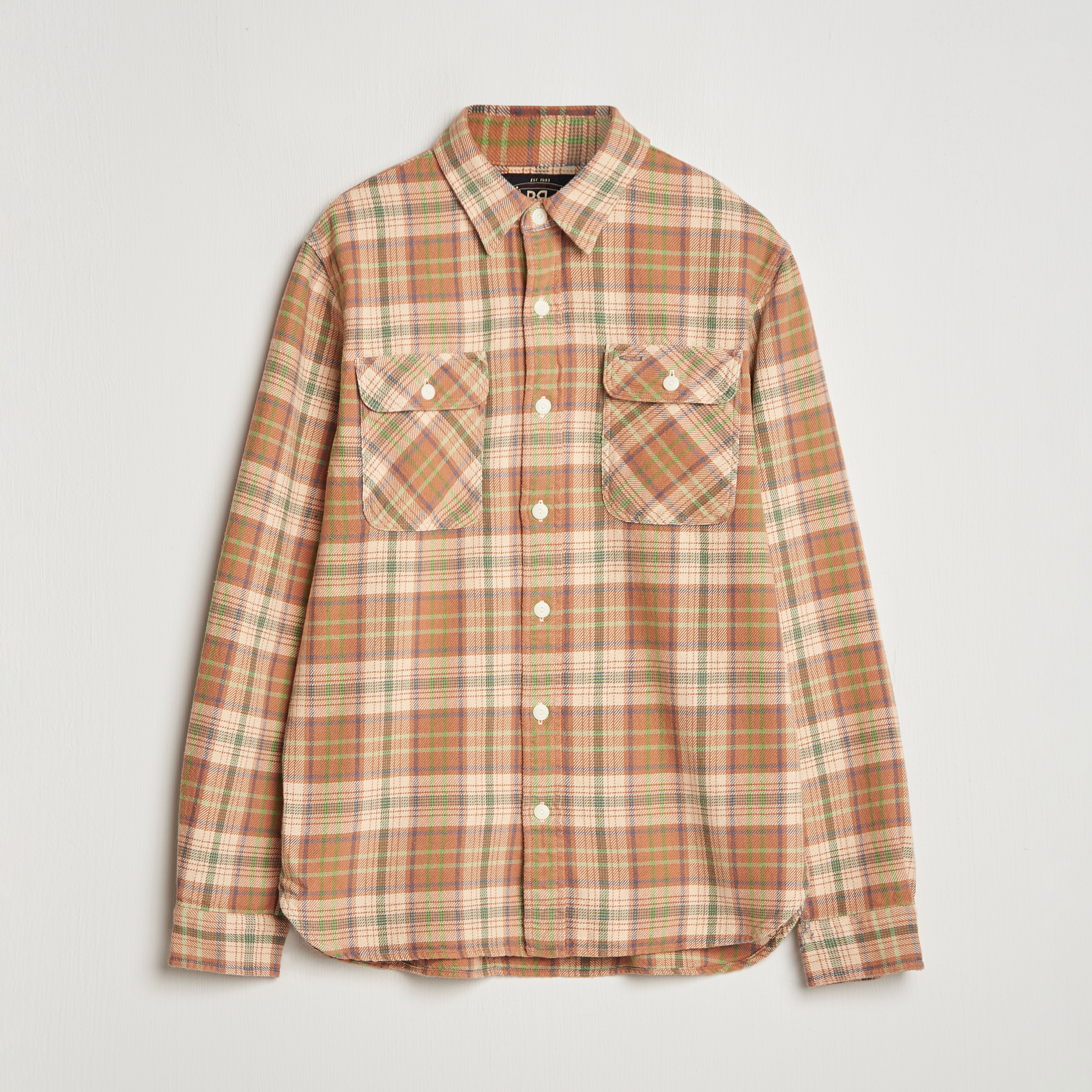 RRL Matlock Plaid Shirt Orange Multi at CareOfCarl.com