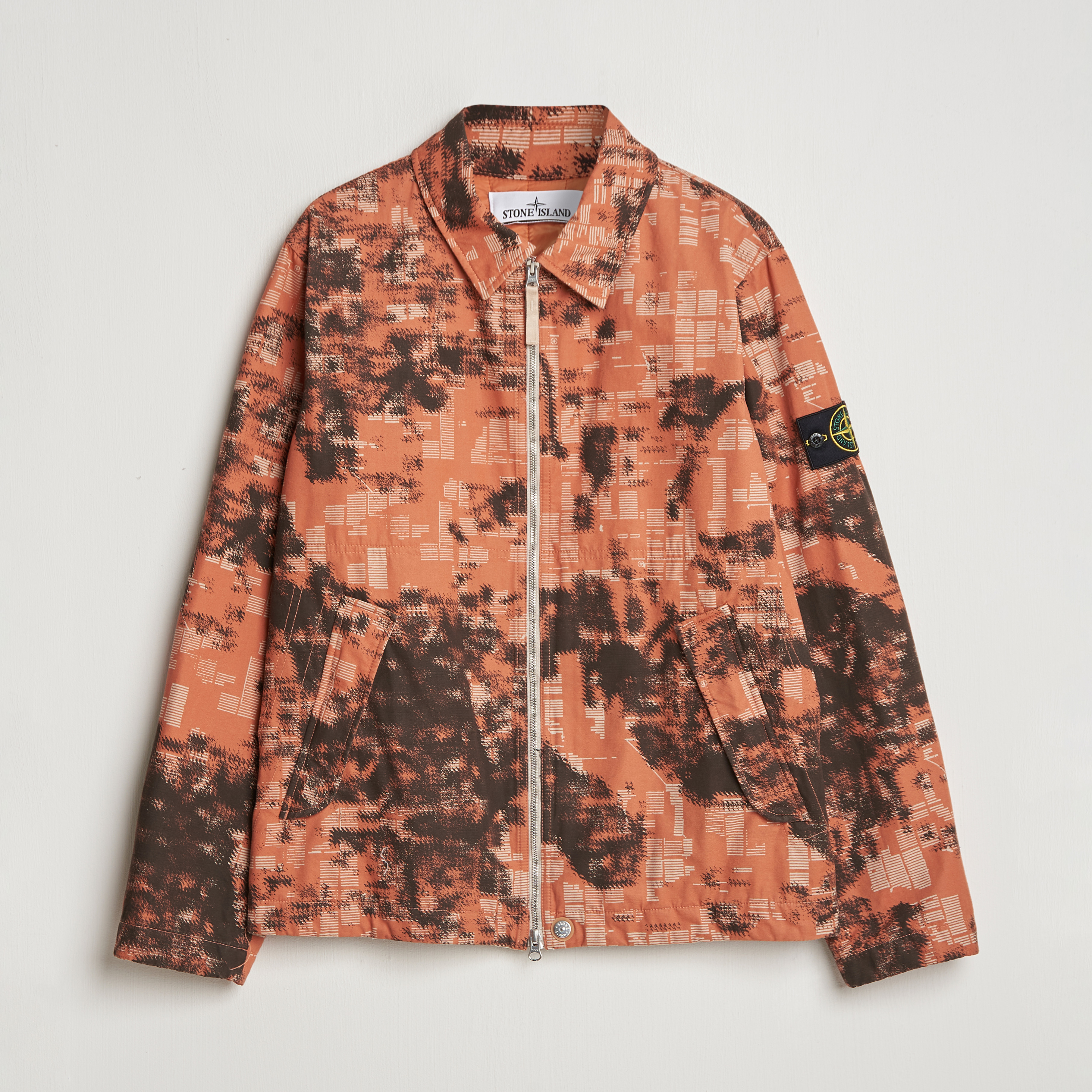 Stone Island David Light TC Garment Dyed Camo Jacket Orange at CareOfCarl.c