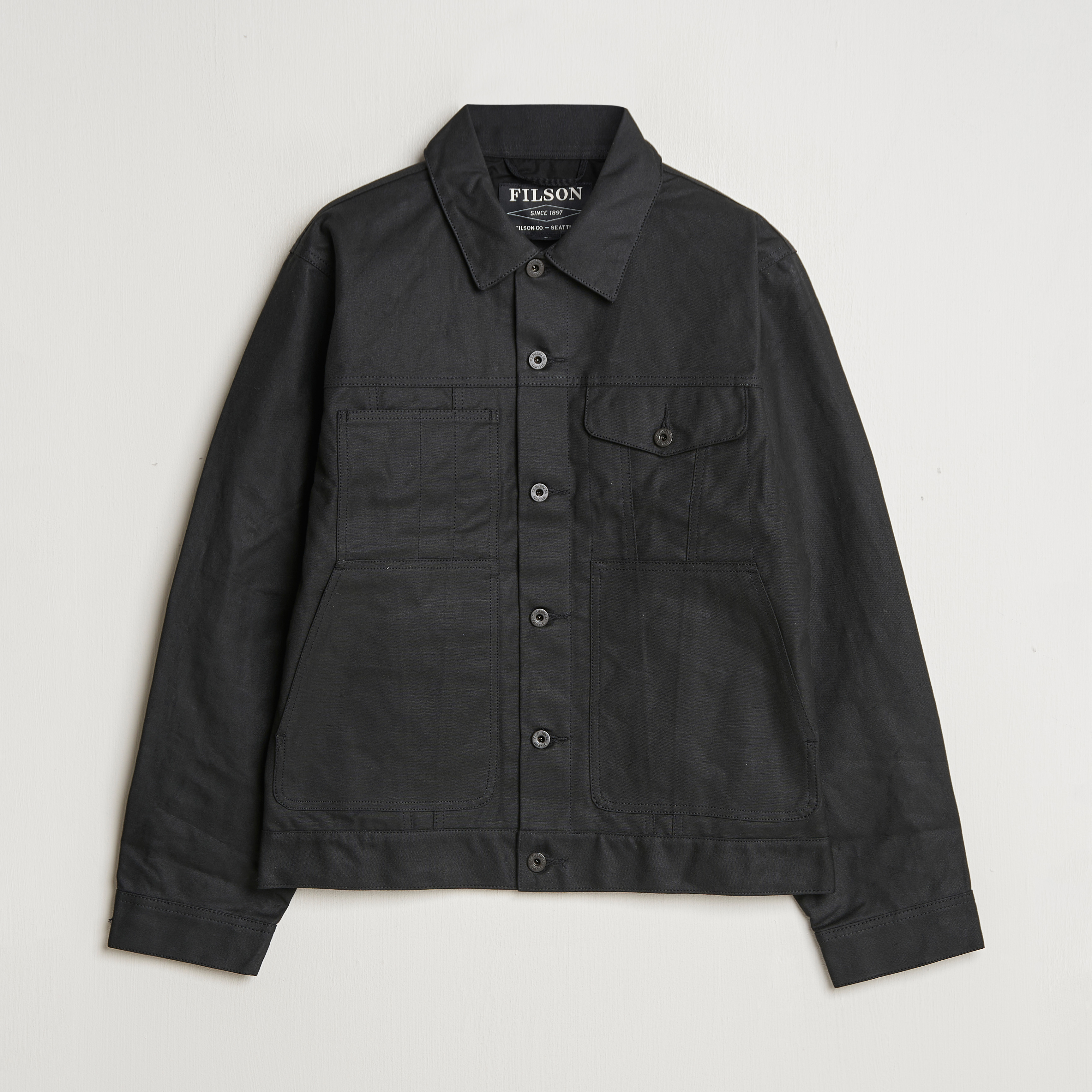 Filson Short Lined Tin Cloth Cruiser Black at CareOfCarl.com